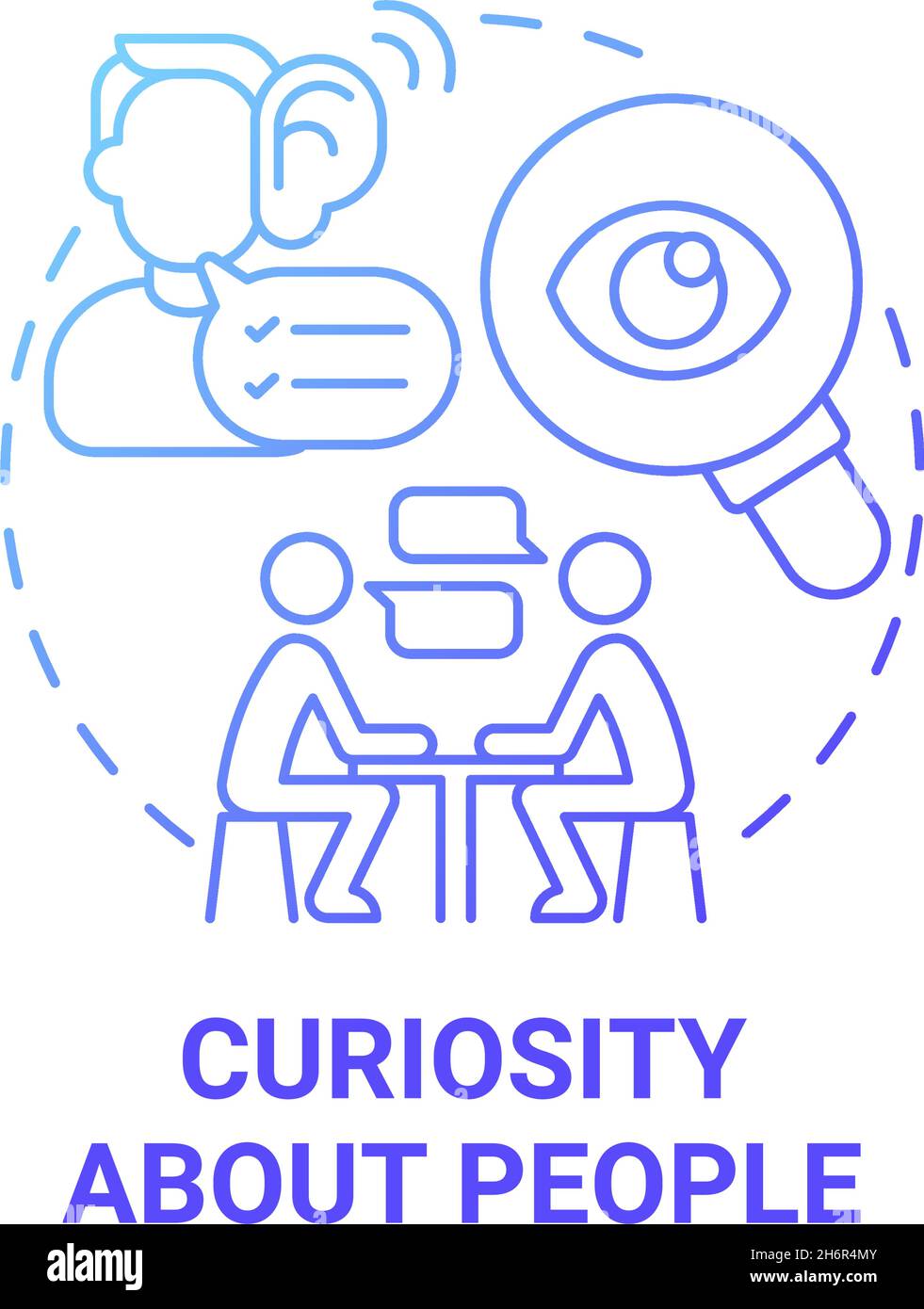 Curiosity about people blue gradient concept icon Stock Vector Image ...