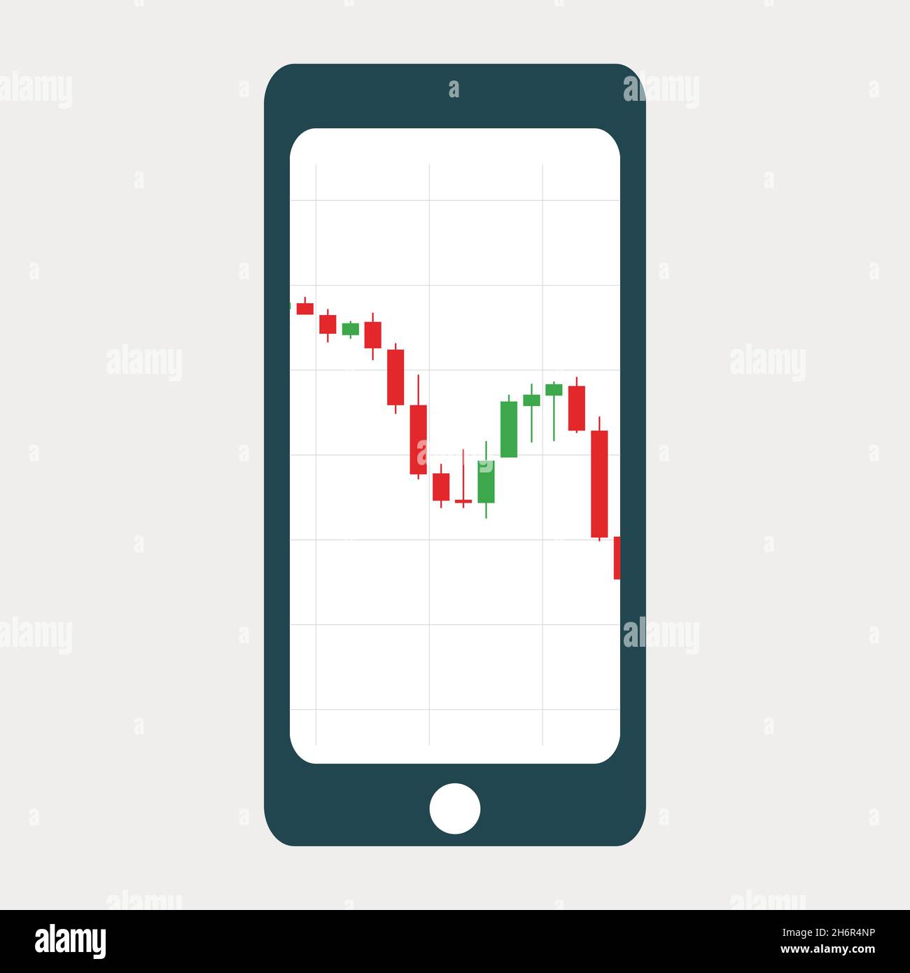 Candlestick chart in cell phone, vector illustration for buy or sell on ...