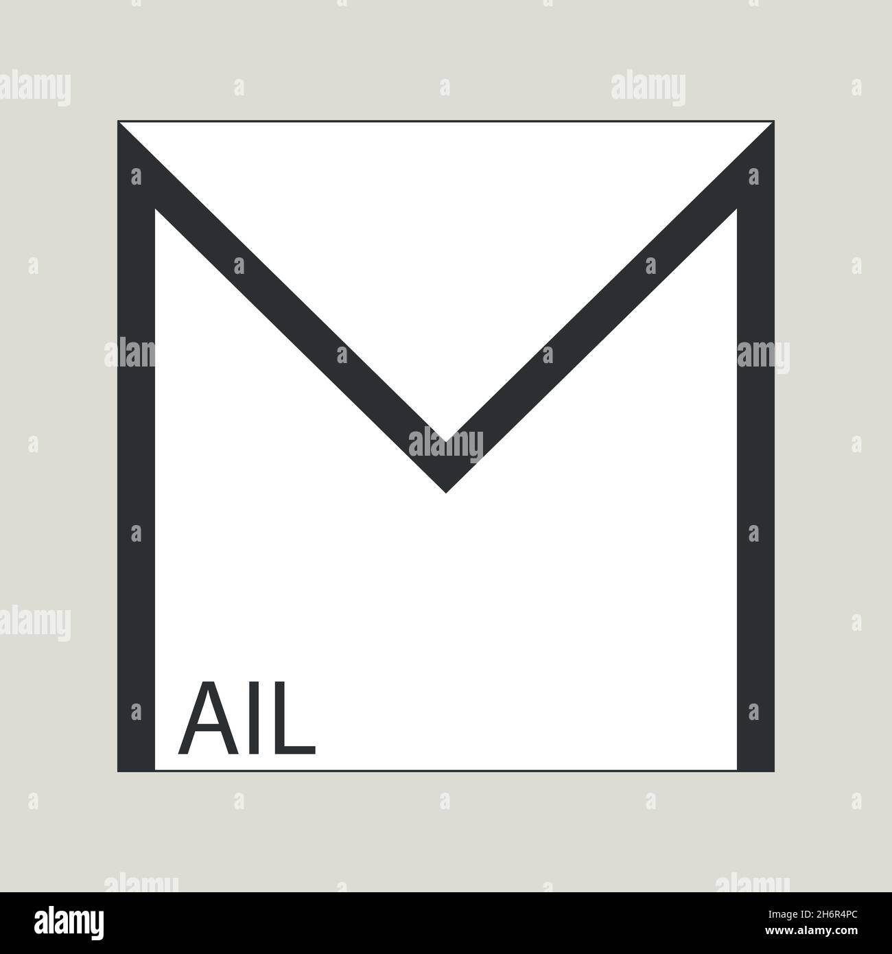 Mail text in form of a white envelope, symbol for sending communication ...