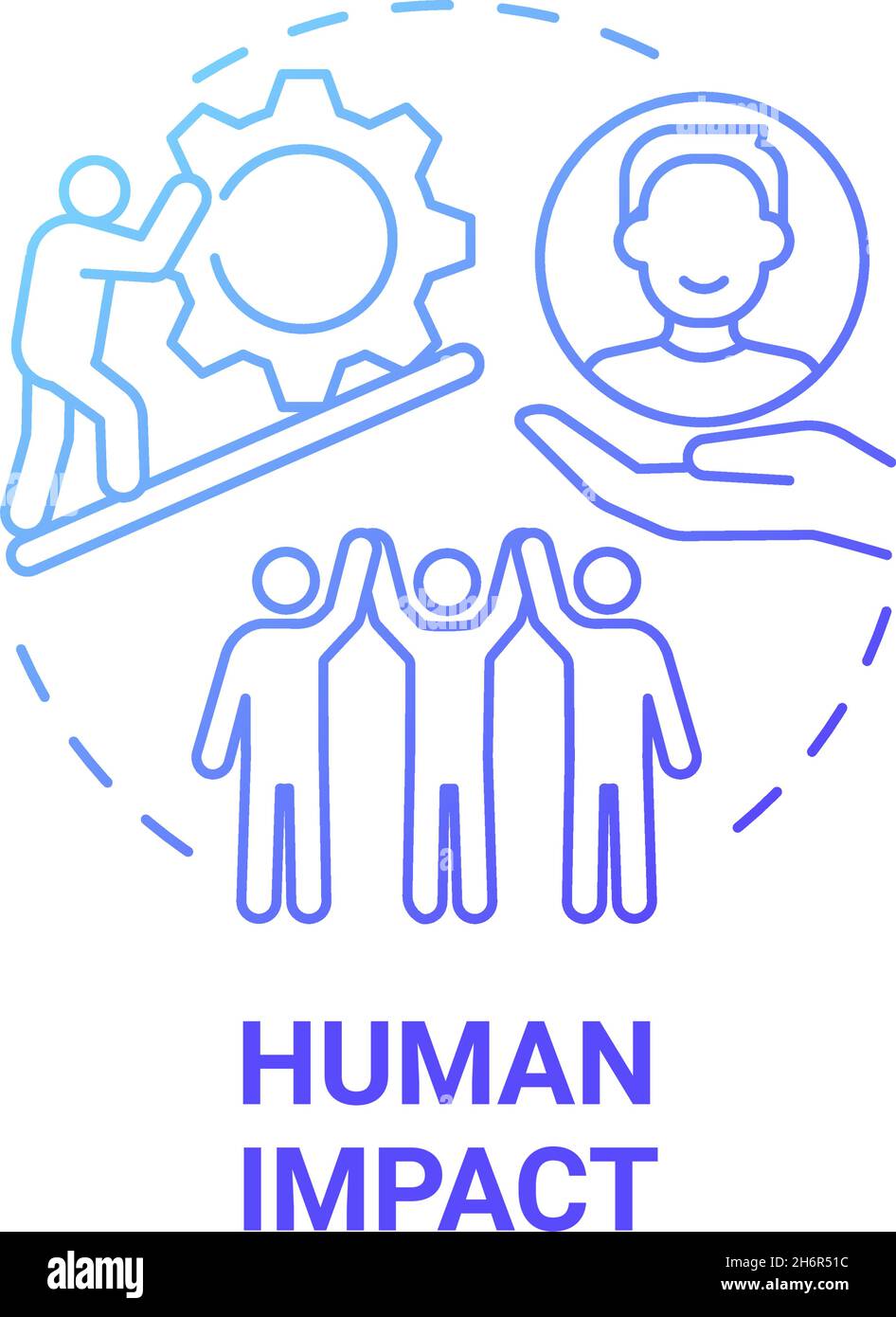 Human impact blue gradient concept icon Stock Vector Image & Art - Alamy