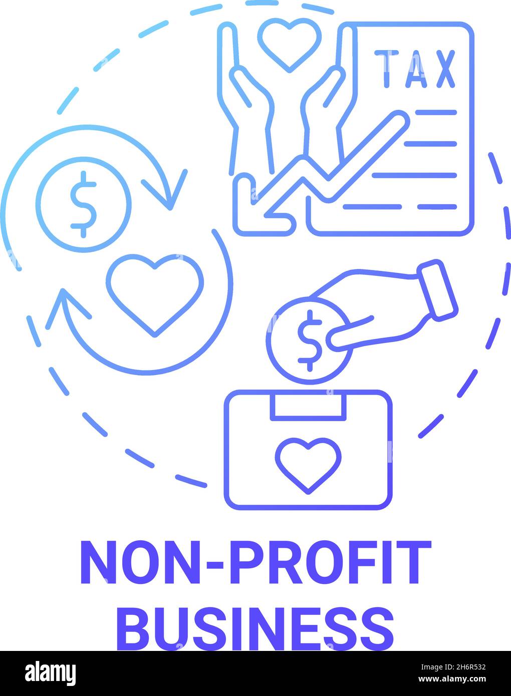 Non profit business blue gradient concept icon Stock Vector Image & Art ...