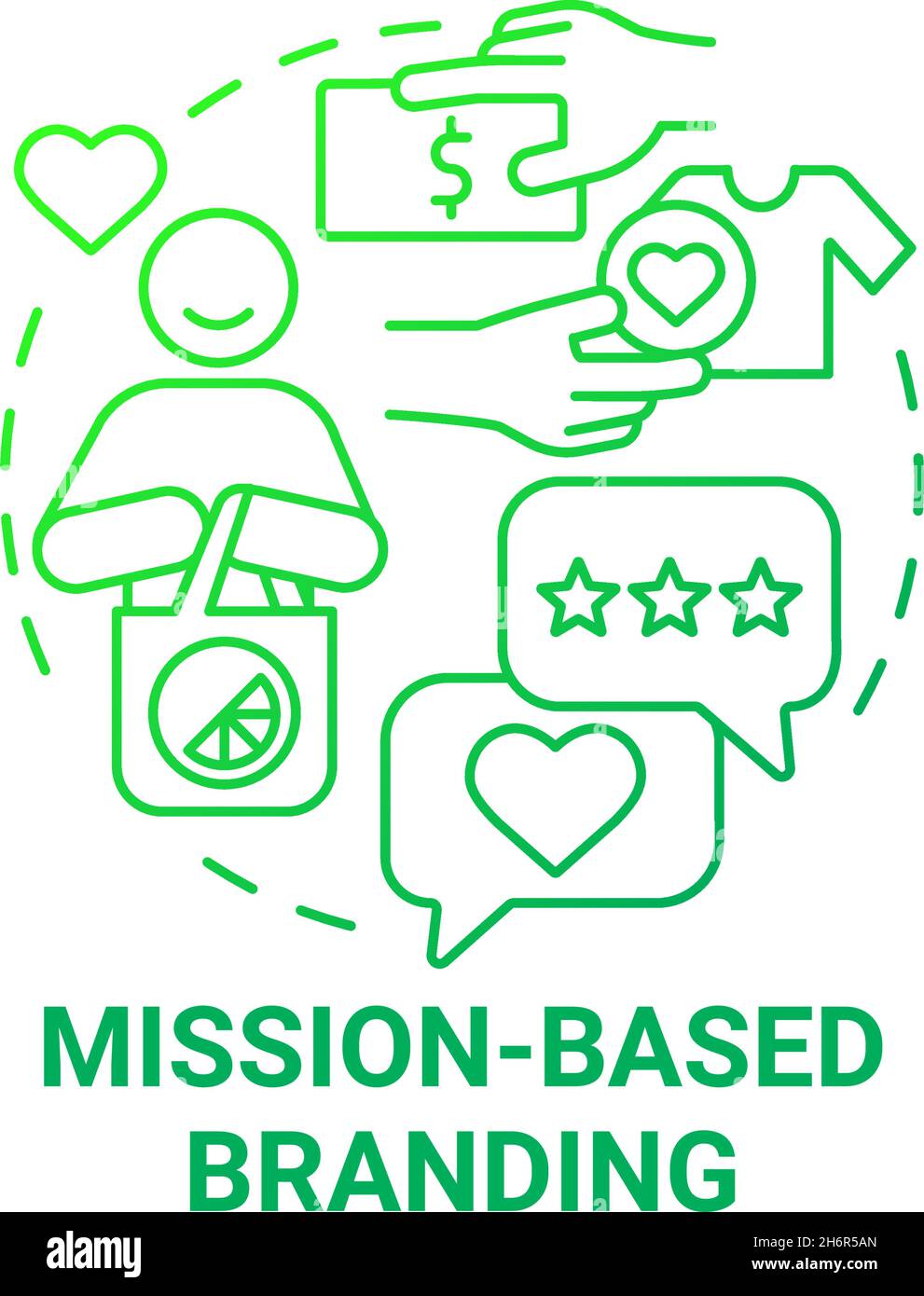 Mission based branding green gradient concept icon Stock Vector Image ...