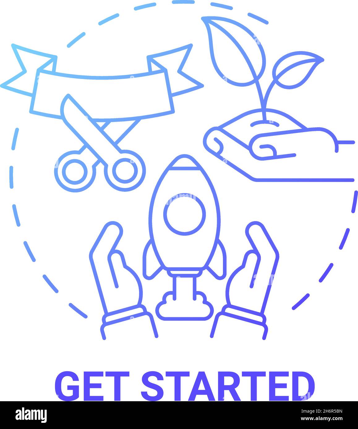 Get started blue gradient concept icon Stock Vector Image & Art - Alamy