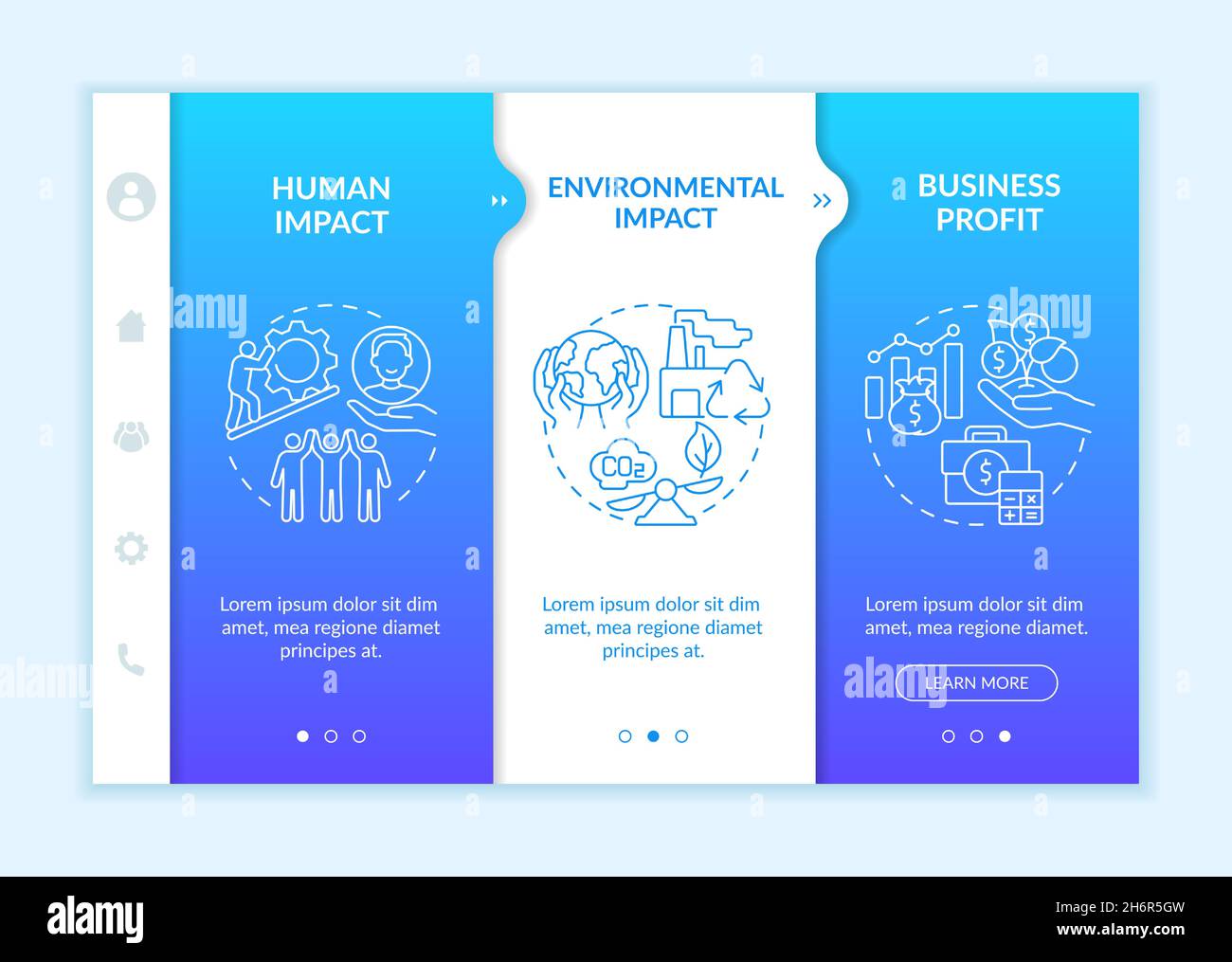 Social entrepreneurship success measurement onboarding vector template ...