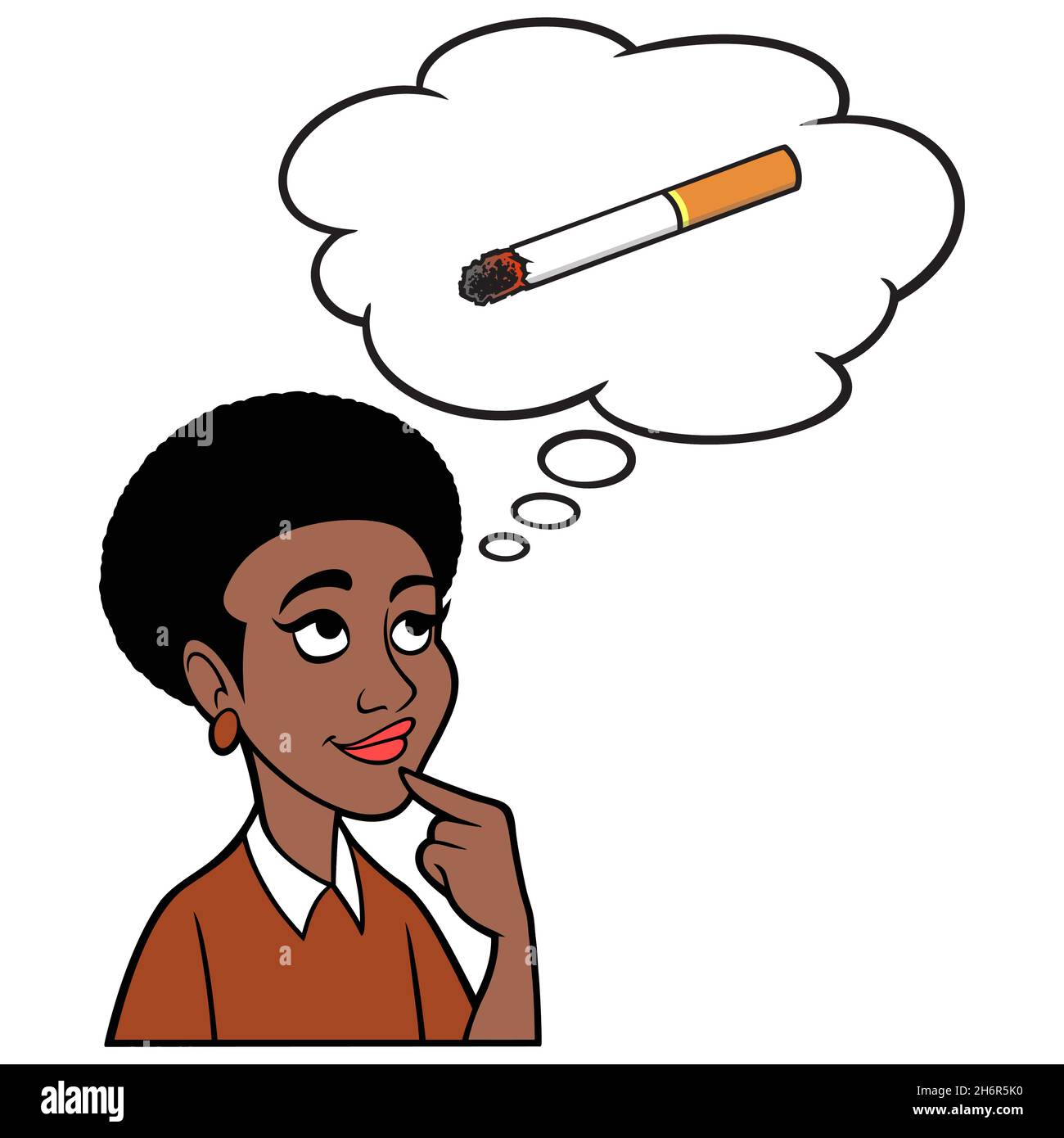 African american woman smoking a cigarette Stock Vector Images - Alamy