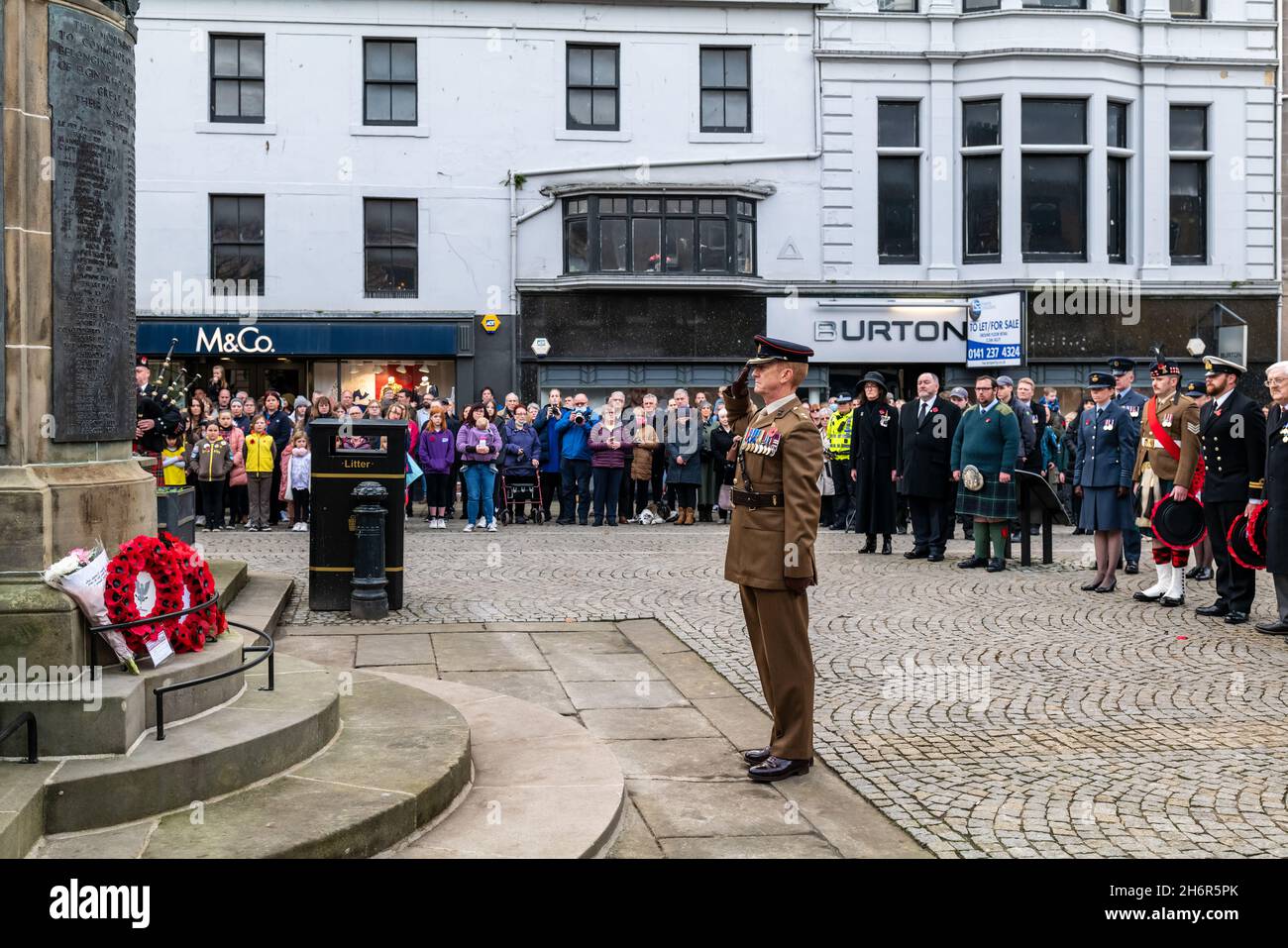 ELGIN, MORAY, SCOTLAND - 14 NOVEMBER 2021: This is from the Remembrance ...
