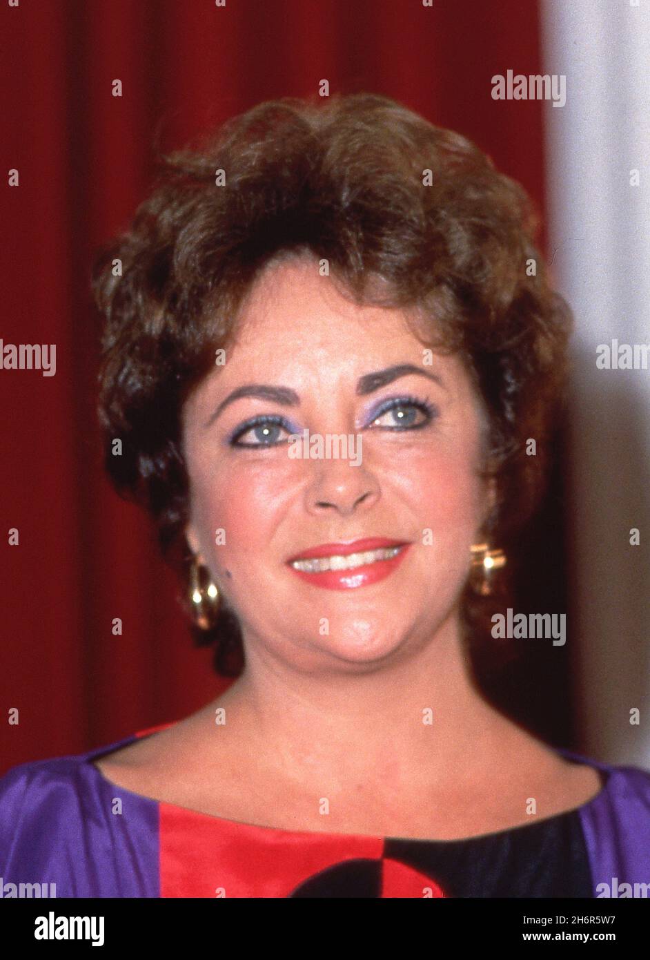 Elizabeth Taylor during a Press Conference at the Beverly Hills Hotel ...