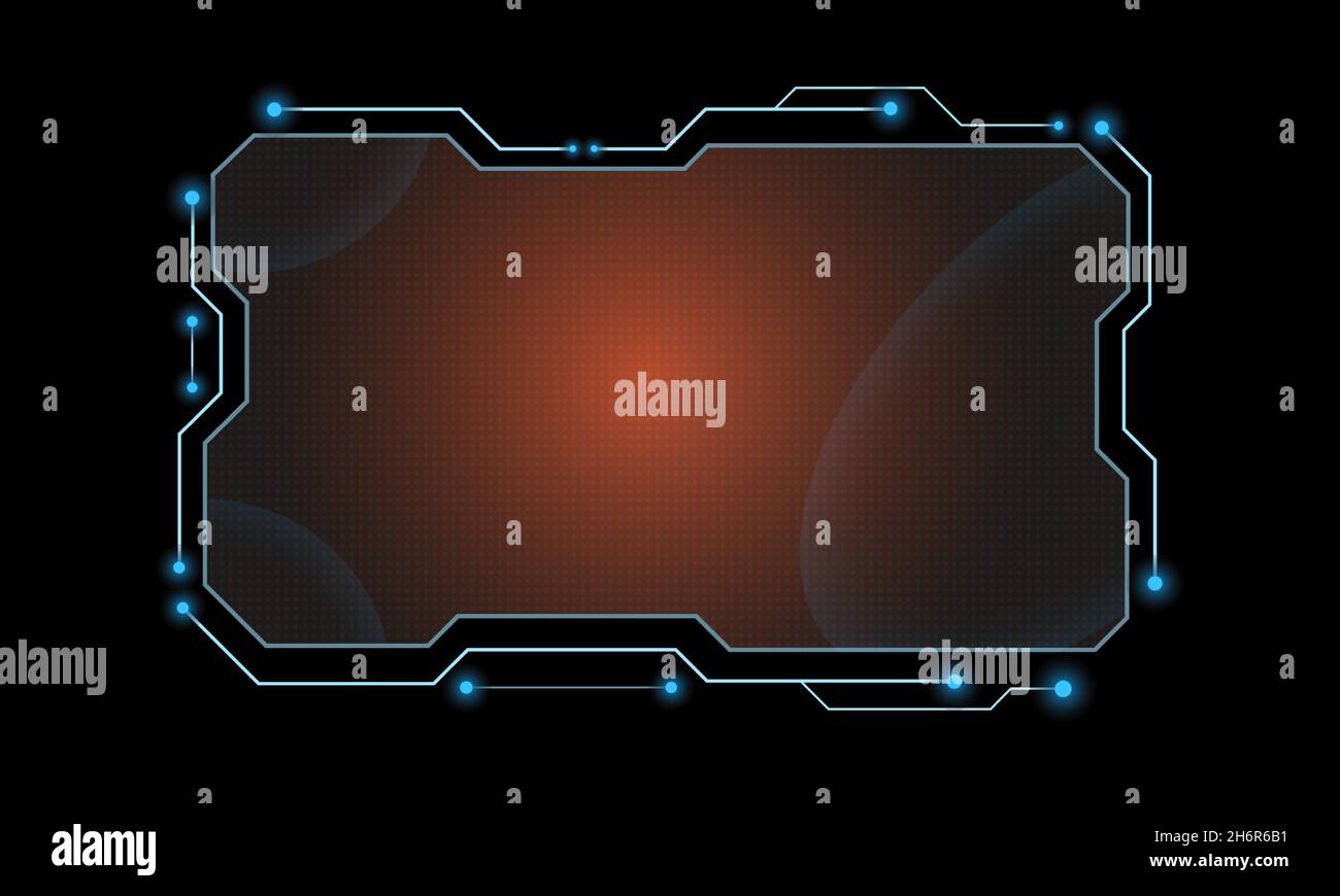 Abstract blue screen Hi-tech hologram frame technology background ...