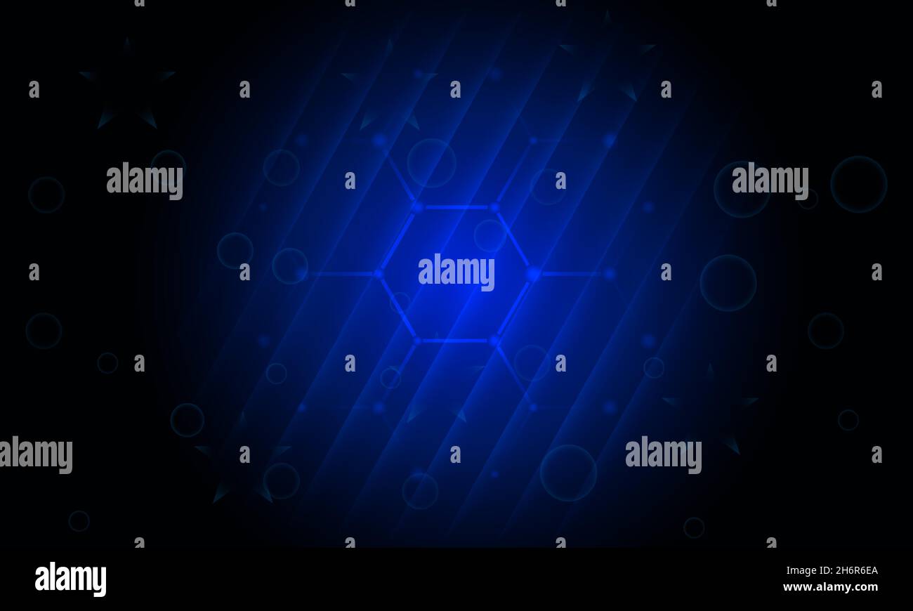 Digital abstract molecule geometric technology background with hexagon. Medical, medicine ...