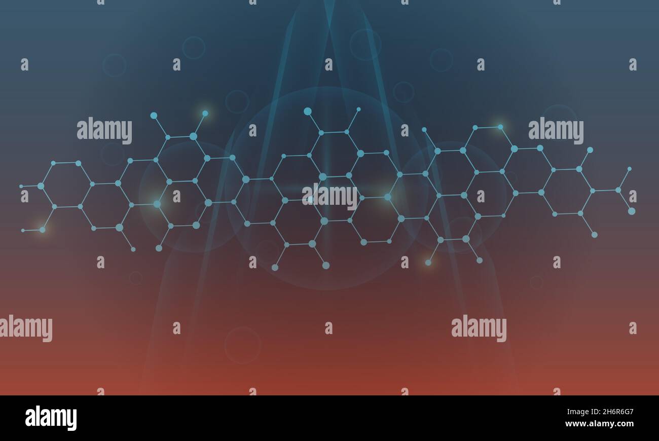 Digital abstract molecule geometric technology background with hexagon ...