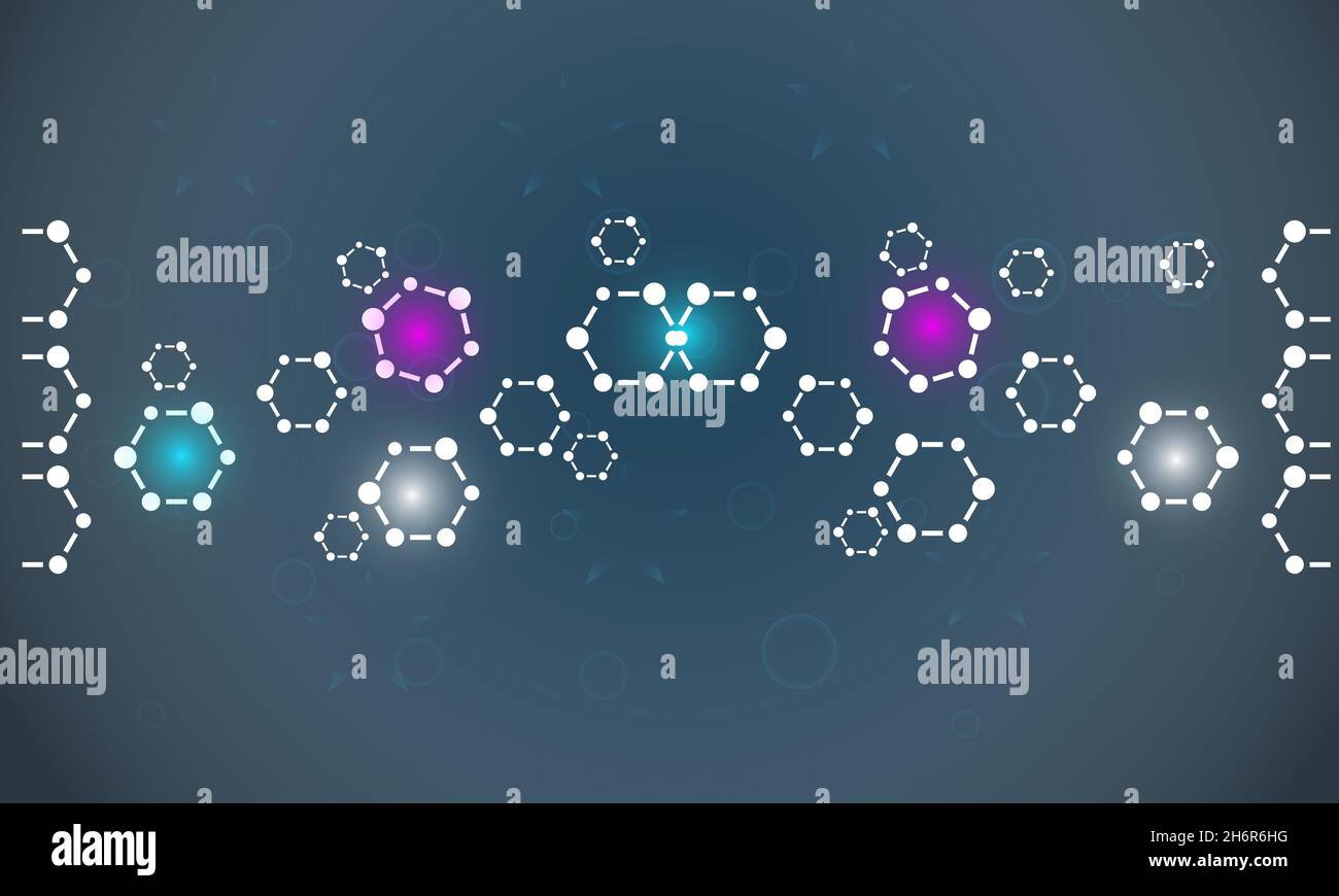 Digital abstract molecule geometric technology background with hexagon ...