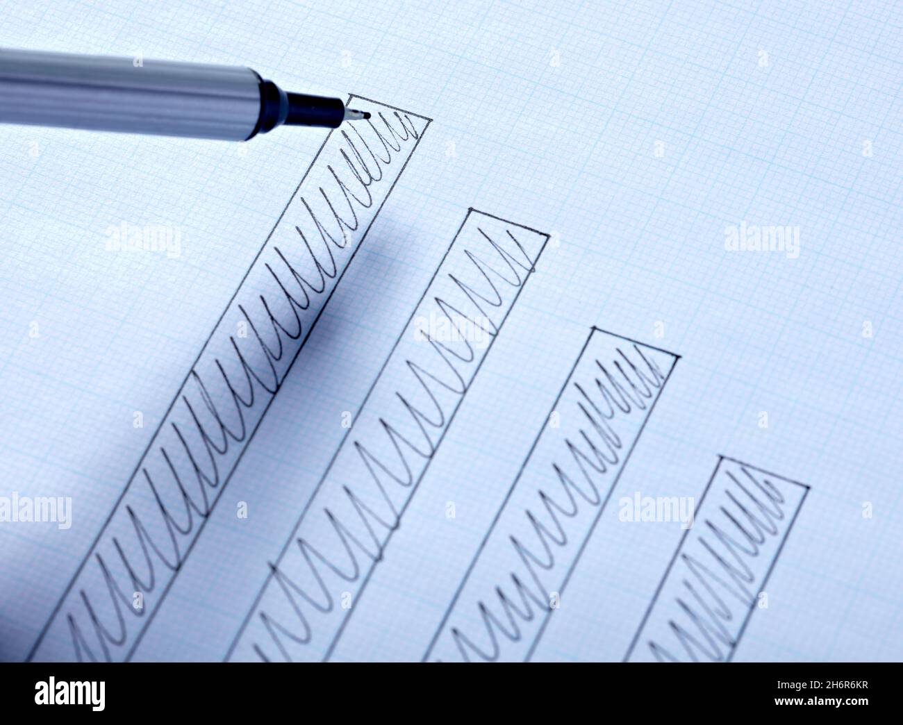 business finance pencil graph chart office Stock Photo - Alamy