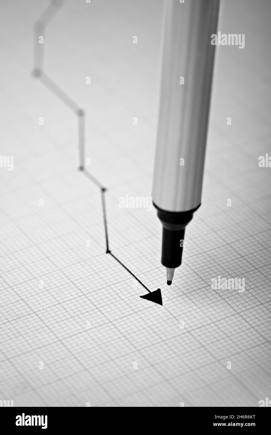 Business chart economy graph growth Black and White Stock Photos ...