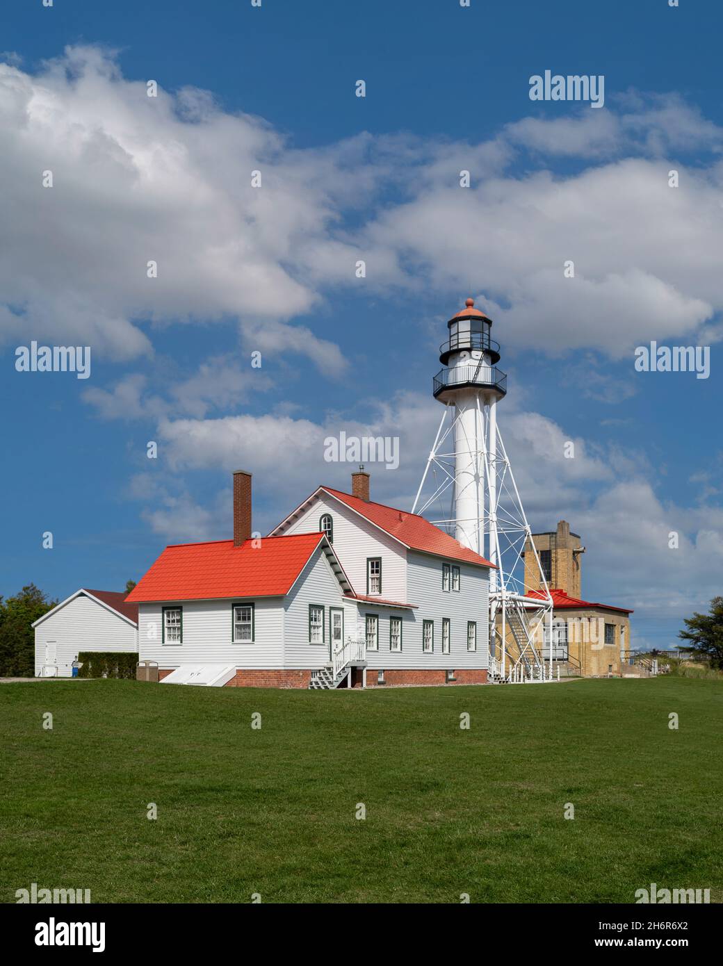 Exterior of the historic Whitefish Point Lighthouse on N Whitefish ...