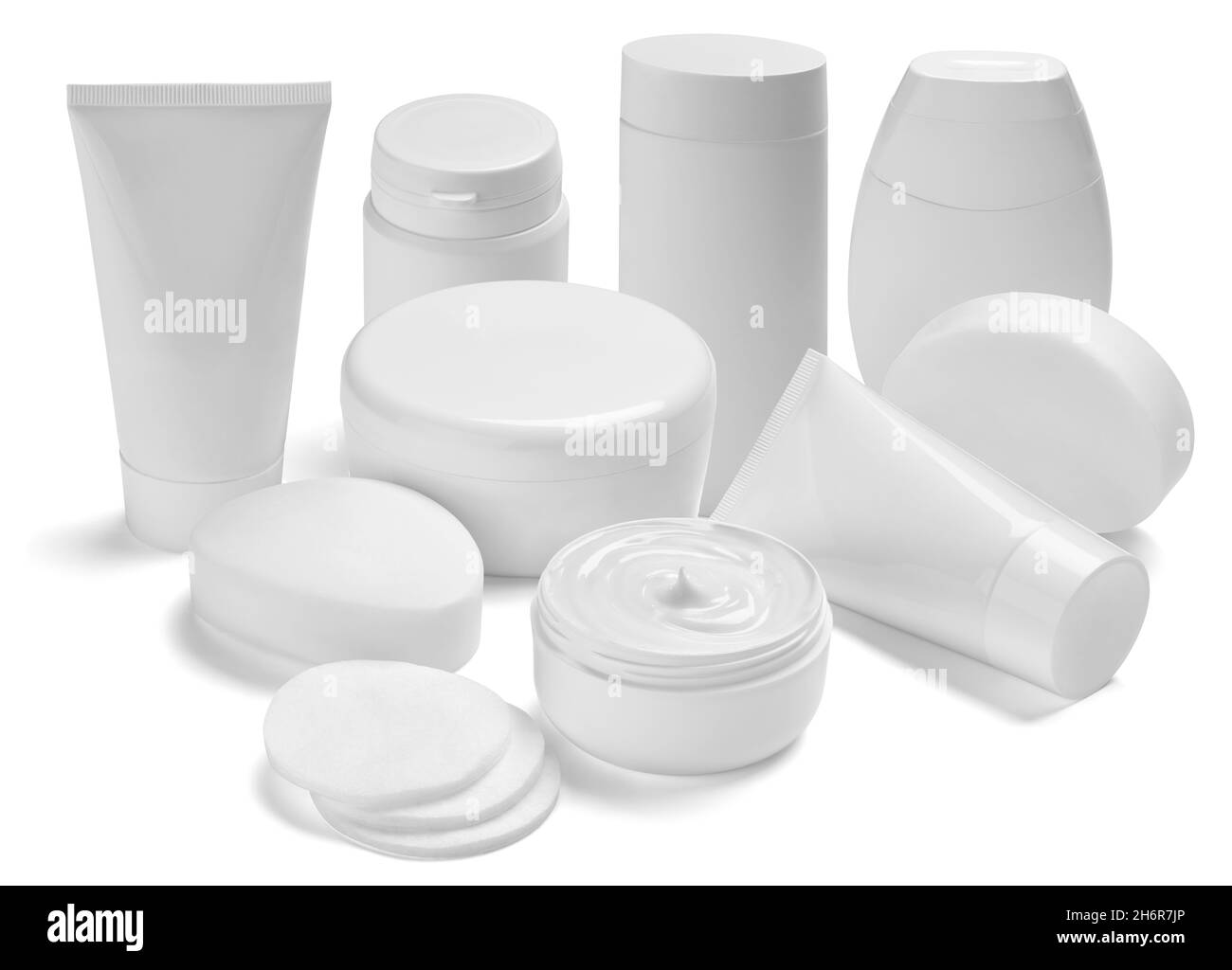 white cream container jar beauty moisturizer tube soap Stock Photo - Alamy