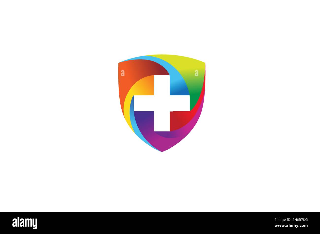 Creative Colorful Medical Shield Logo Vector Design Icon Illustration ...