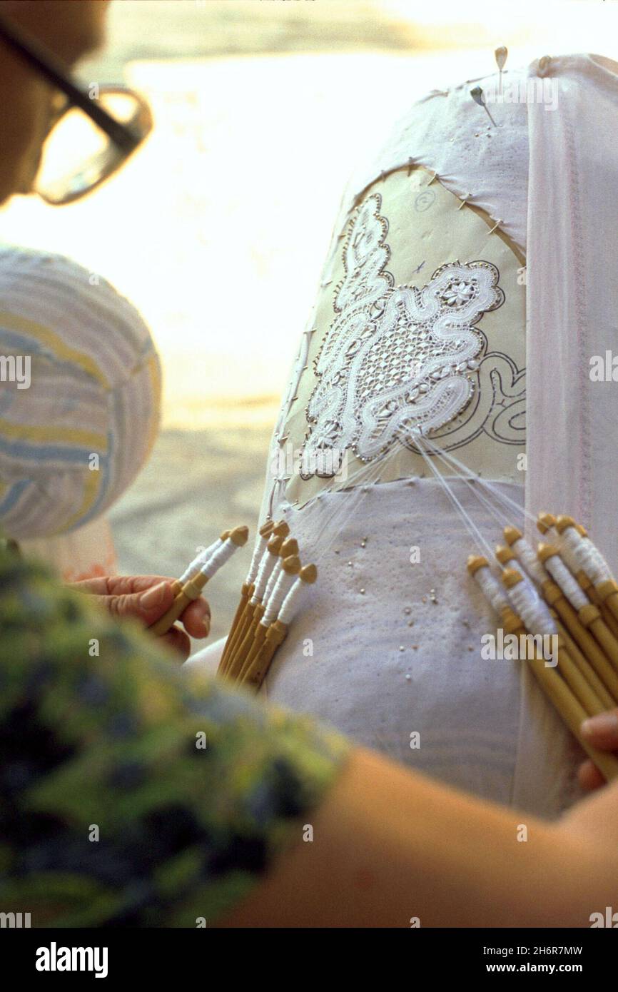 Tombolo is the traditional handmade craft production of laces in linen ...