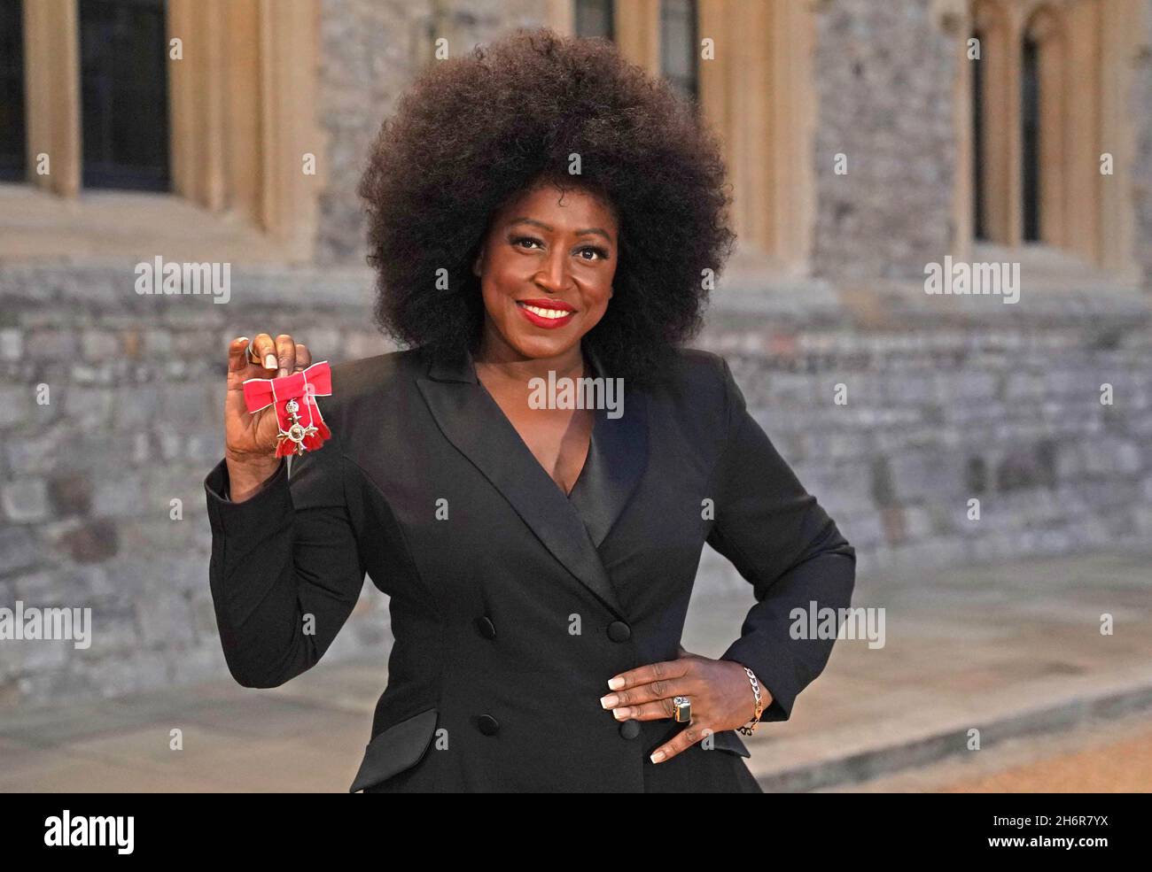 Michelle Wallen (Mica Paris) after receiving an MBE (Member of the ...