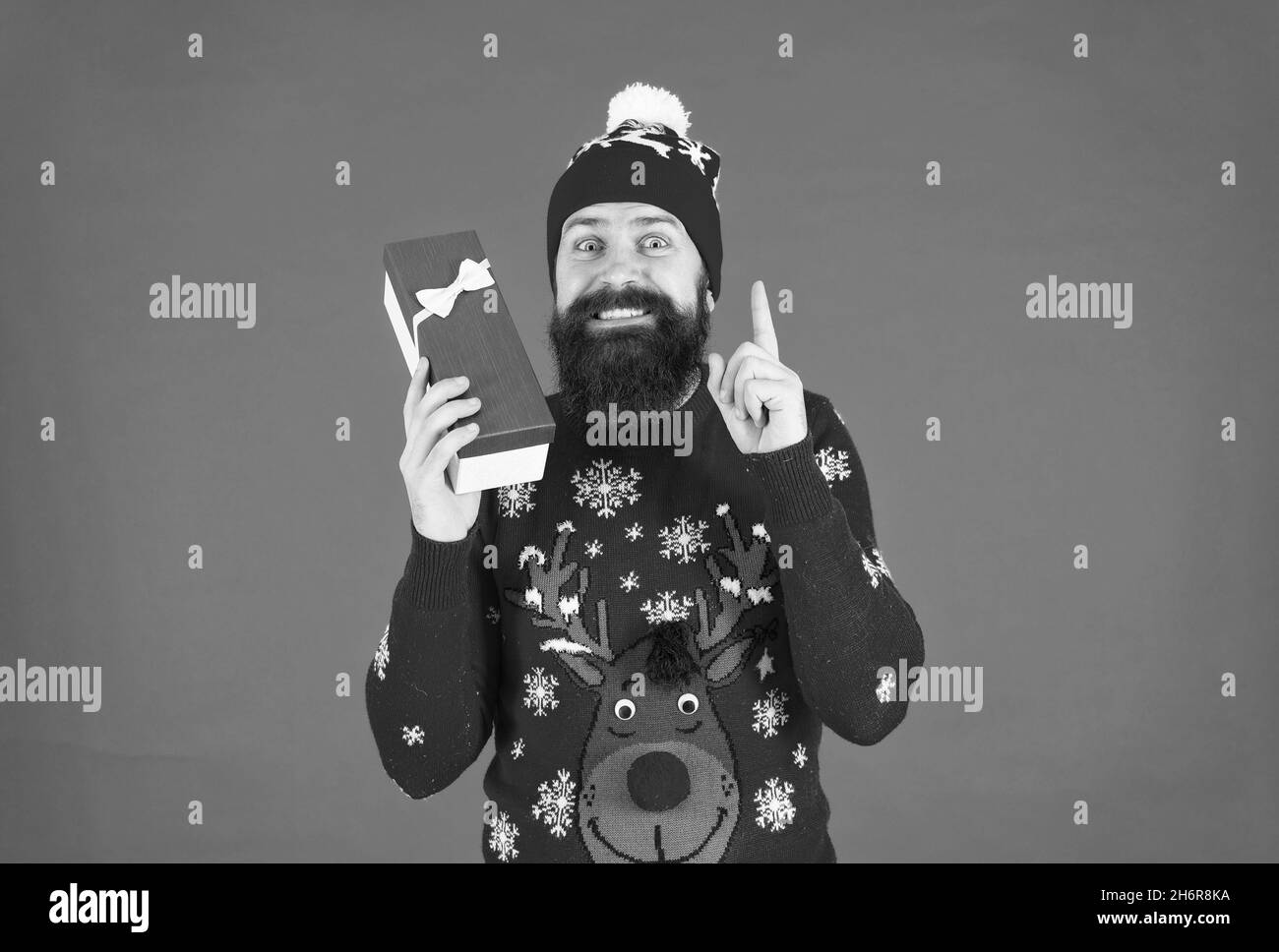 Christmas preparation man celebrating Black and White Stock Photos ...