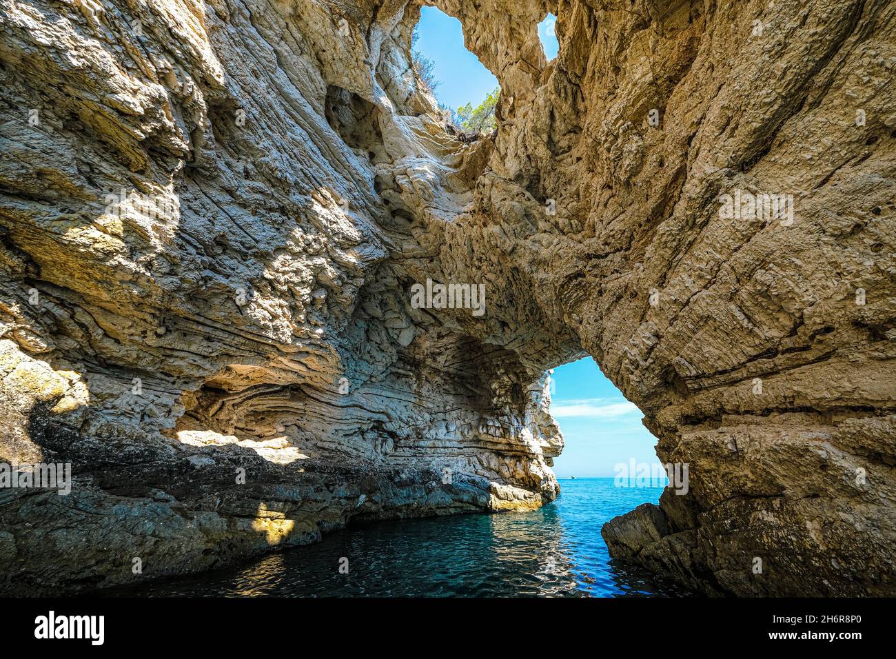 Italy Apulia Gargano - Coast Between Mattinata and Vieste Stock Photo ...