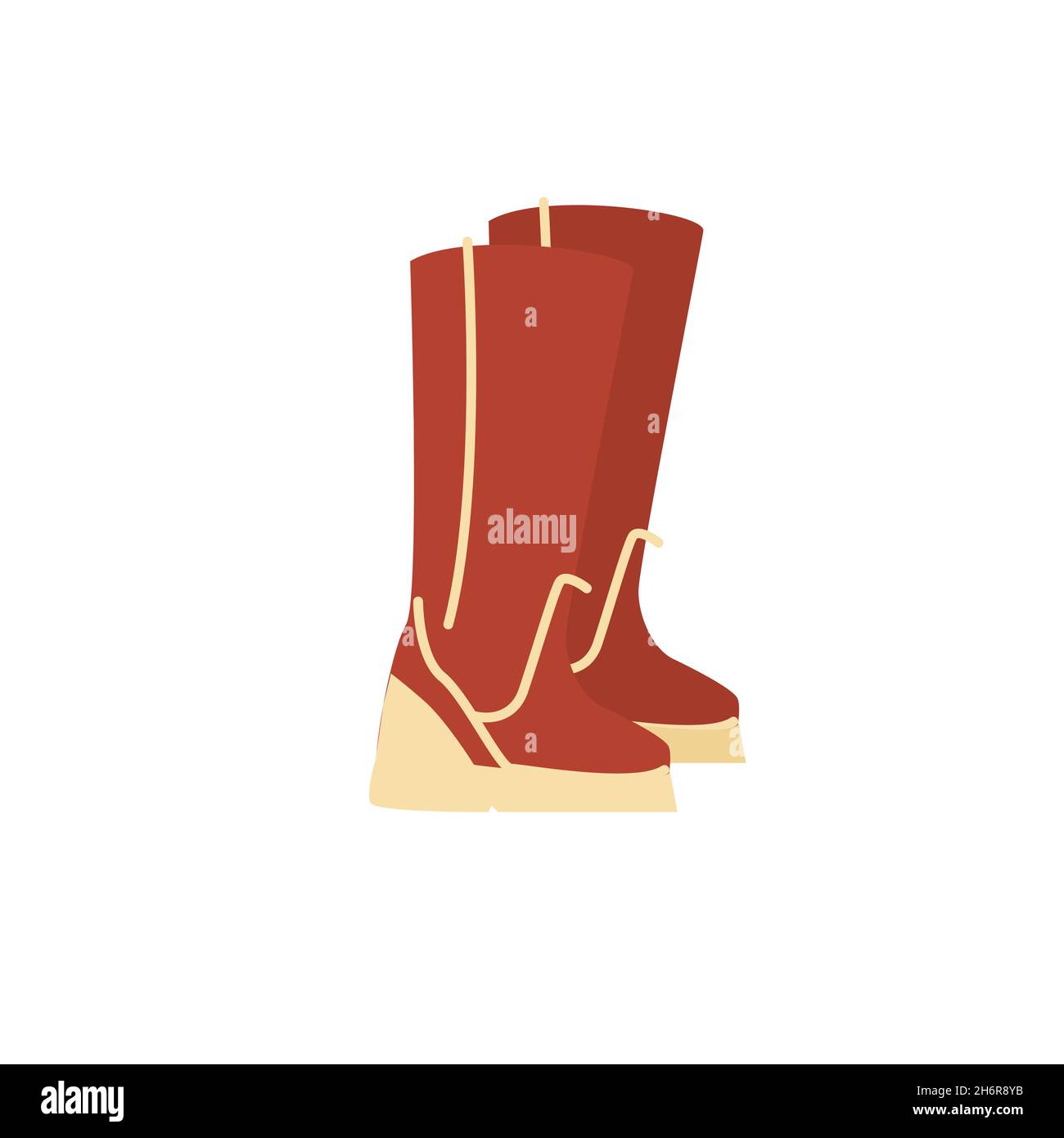 Flat cartoon fashionable boots,fashion shopping vector illustration ...