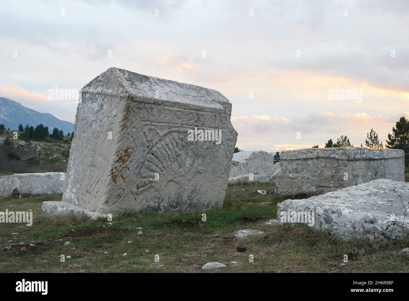 Decorated Stećci (medieval tombstones) of world cultural heritage site ...