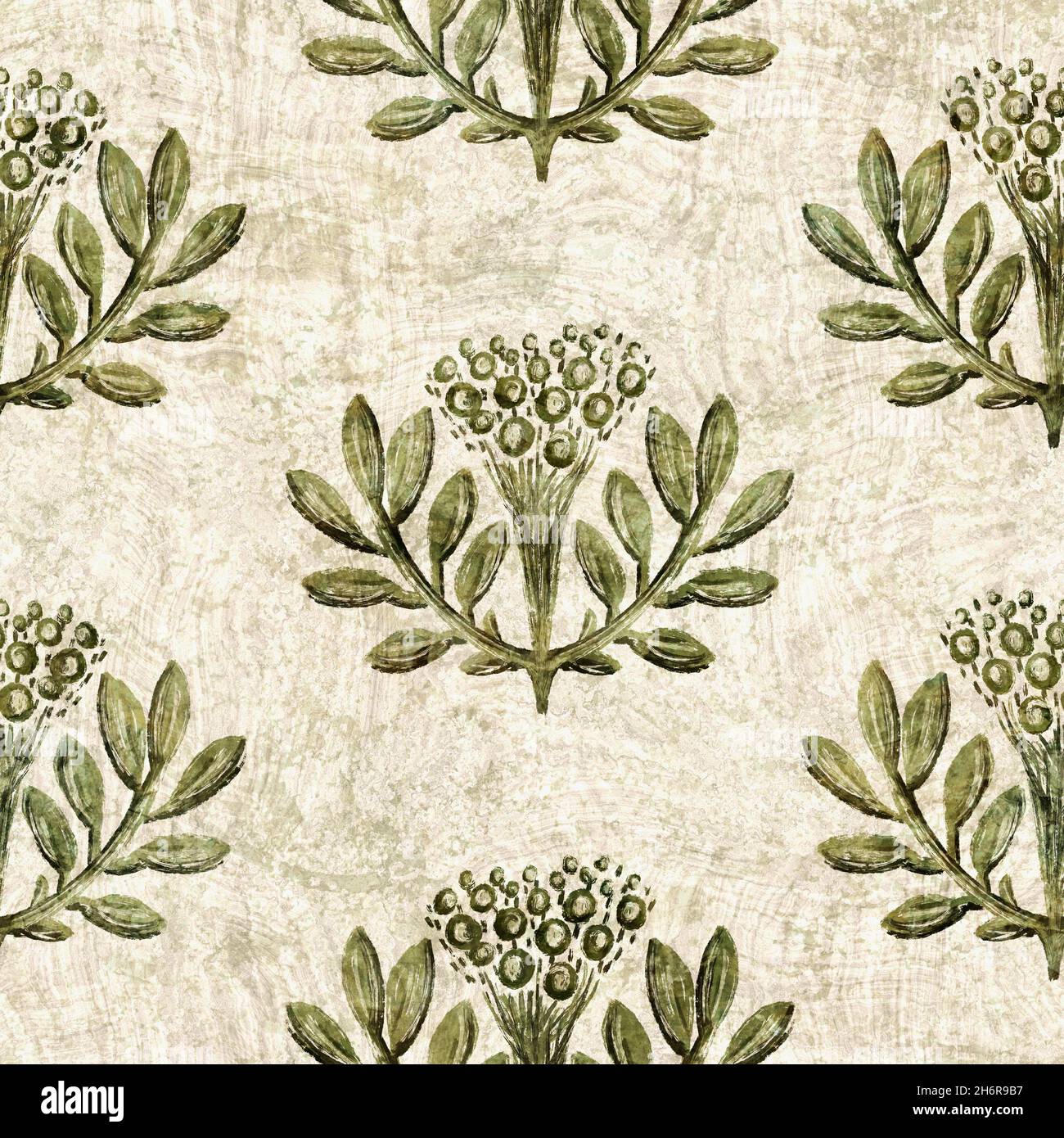 Desert plant on sand texture seamless raster pattern. Organic succulent ...