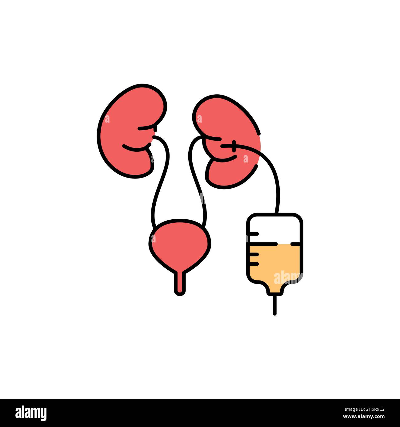 Nephrostomy color line icon. Human diseases. Pictogram for web page ...