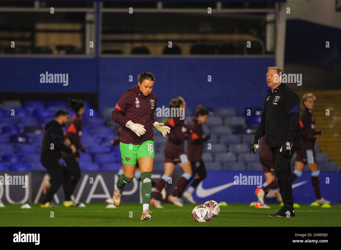 West Ham warm up During the Womens Conti Cup game between Birmingham ...