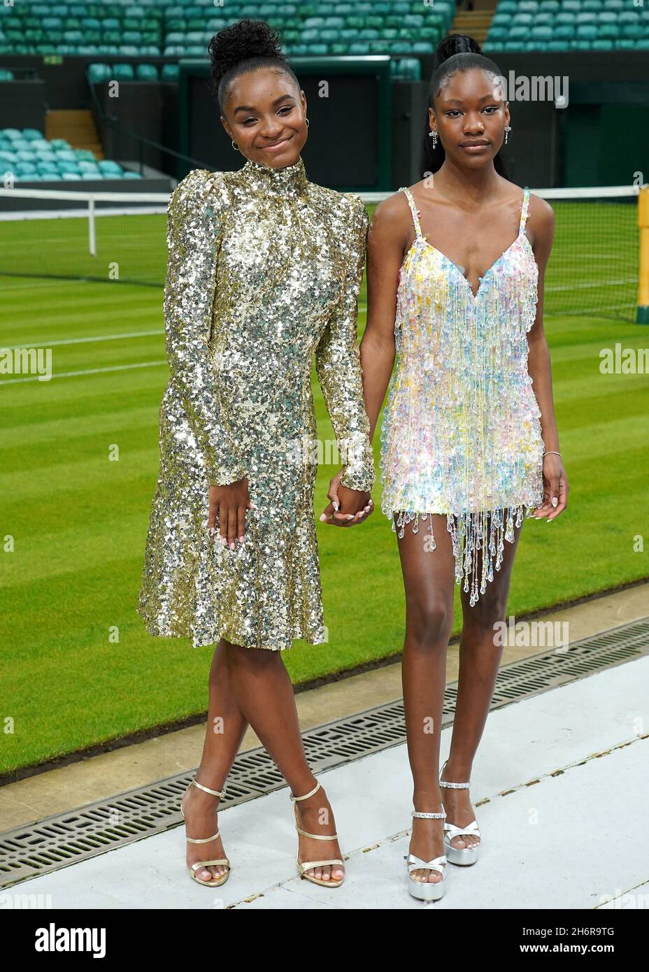 Saniyya Sidney (left) and Demi Singleton pose during a photocall for ...