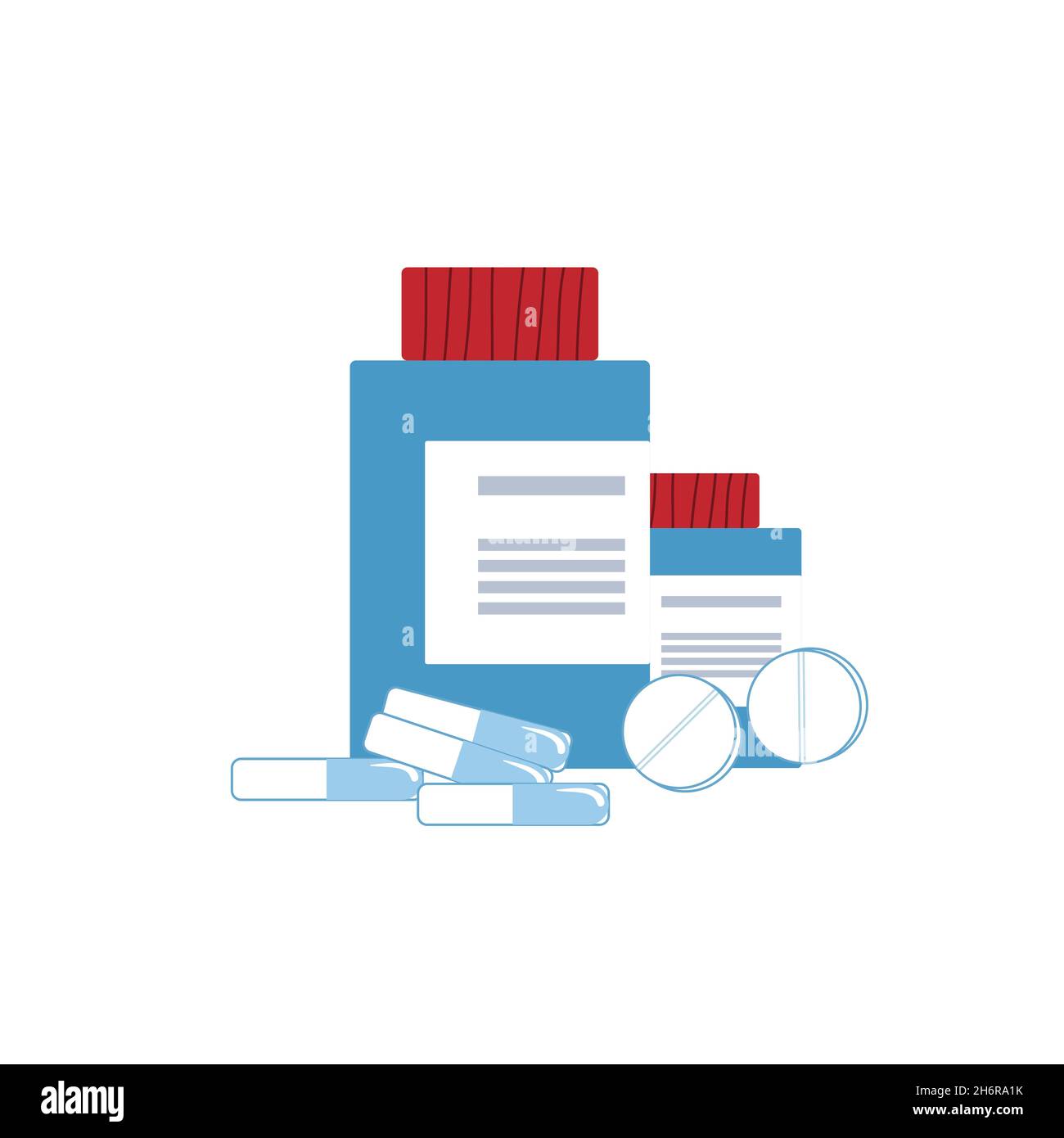Flat cartoon medication drugs and pills,health care vector illustration ...