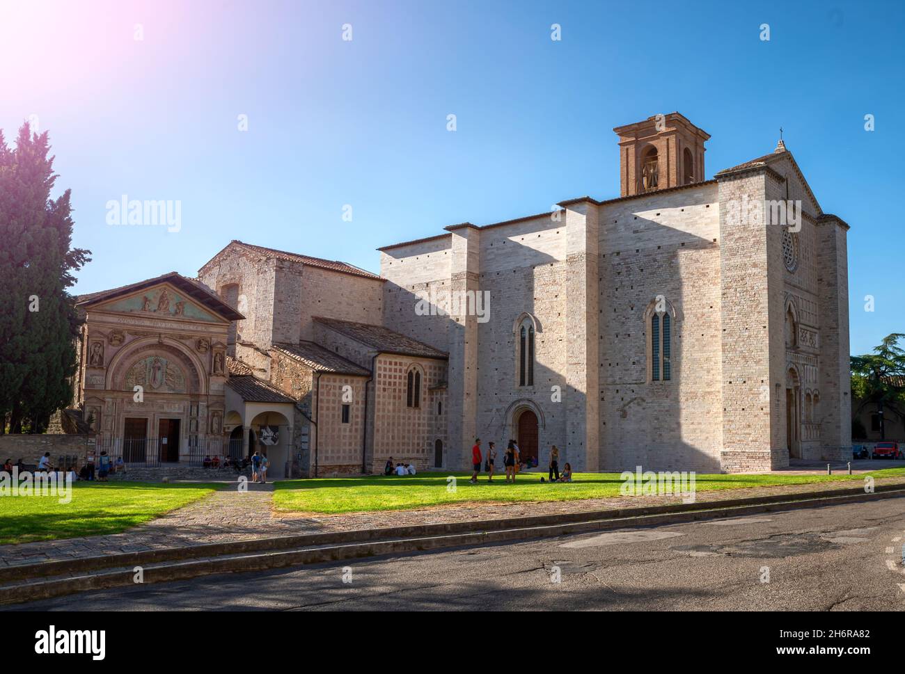Perugia, Umbria, Italy. August 2021. Three-quarter view of the church ...