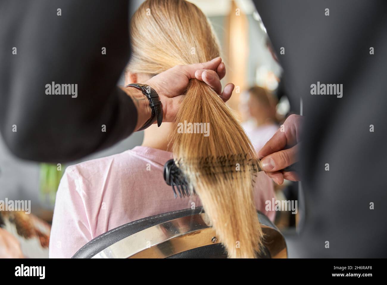 Straight Hair Combing High Resolution Stock Photography and Images - Alamy