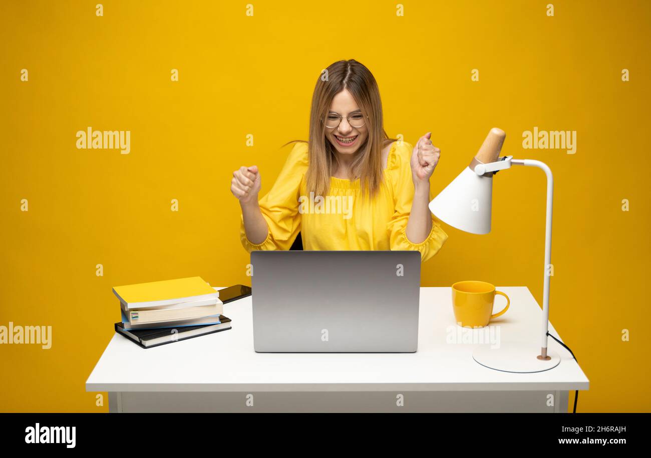 Happy Employee At Desk