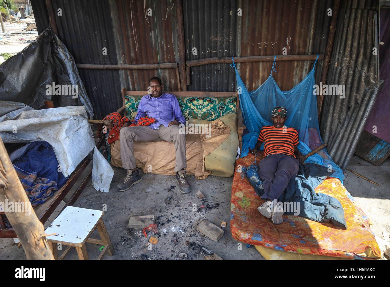 Nairobi, Kenya. 17th Nov, 2021. Homeless residents of Mukuru Kwa Njenga ...