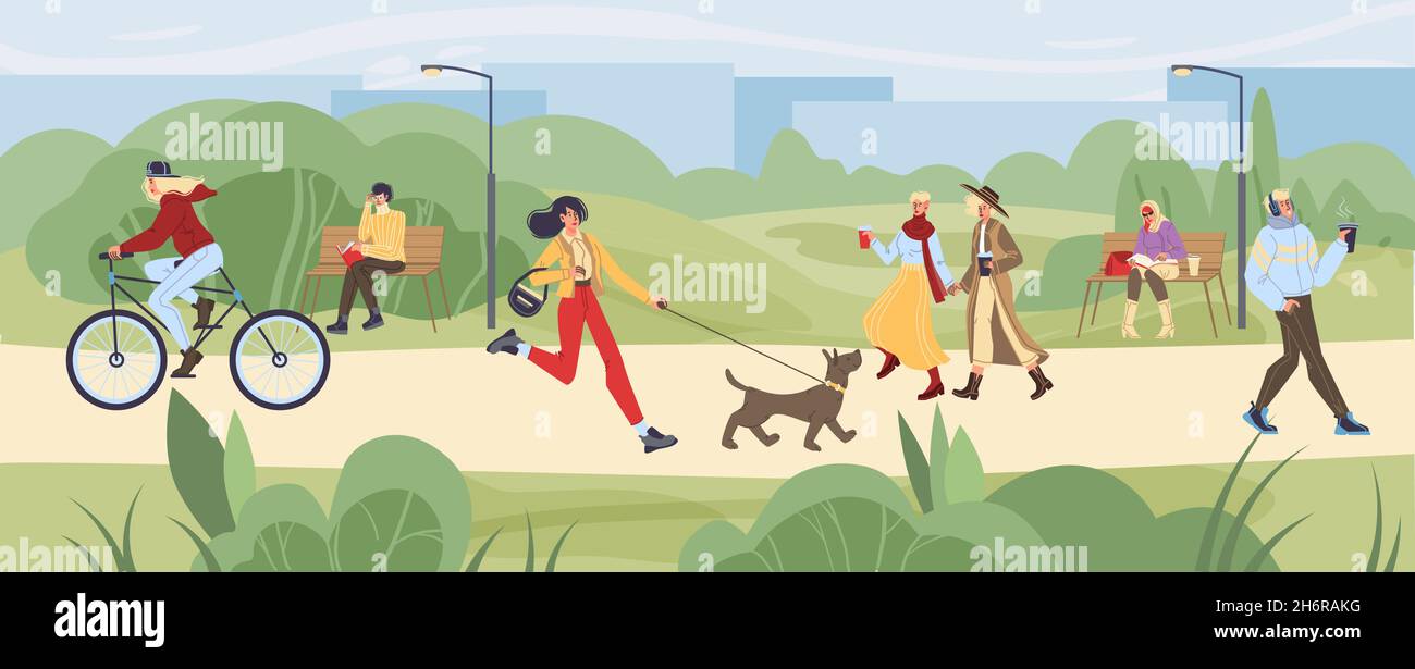 Cartoon flat characters summer activities,vector illustration concept ...