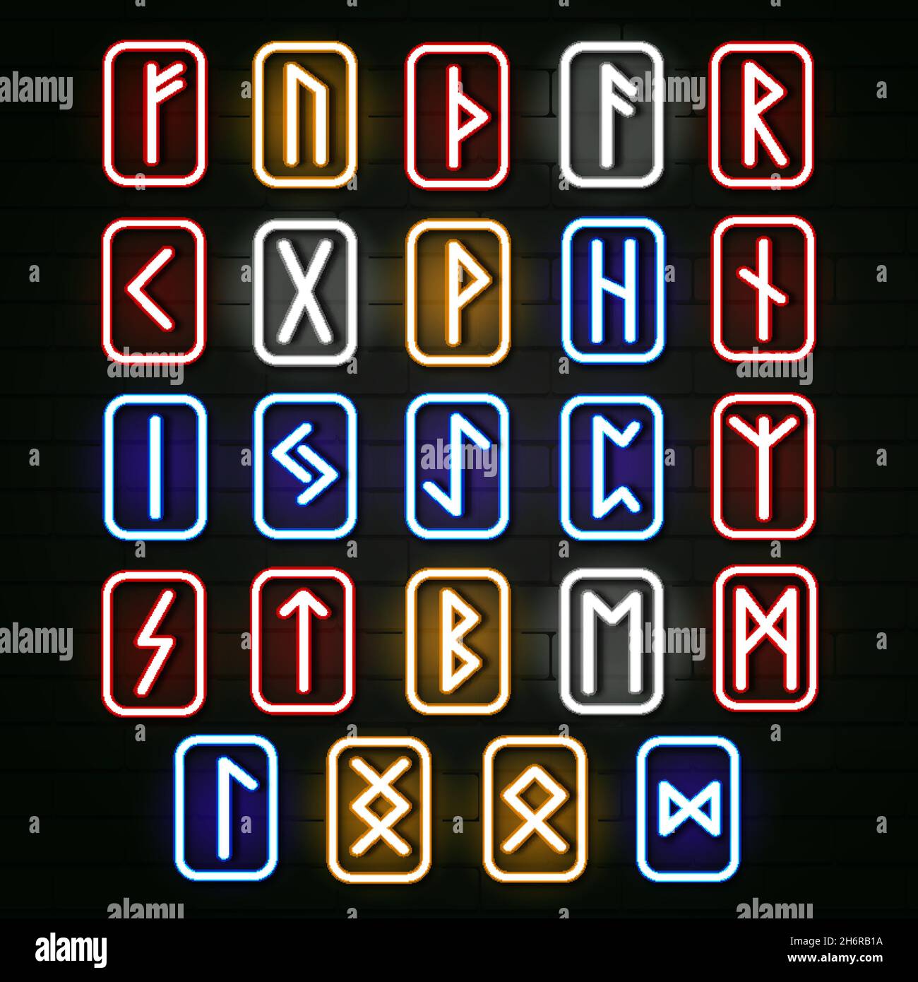 Set of stone runes. Hand drawn illustration Stock Vector Image & Art ...