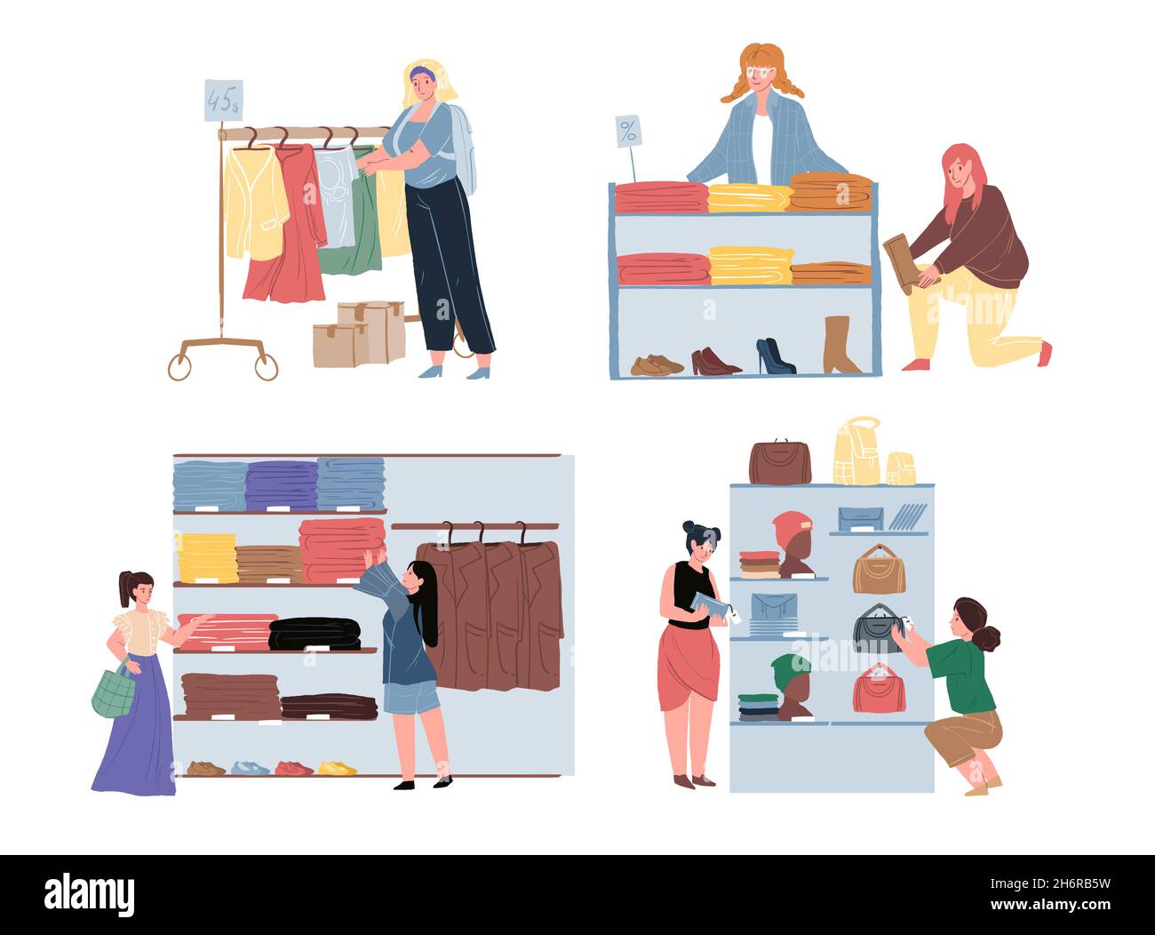 Buying accessories Stock Vector Images - Alamy