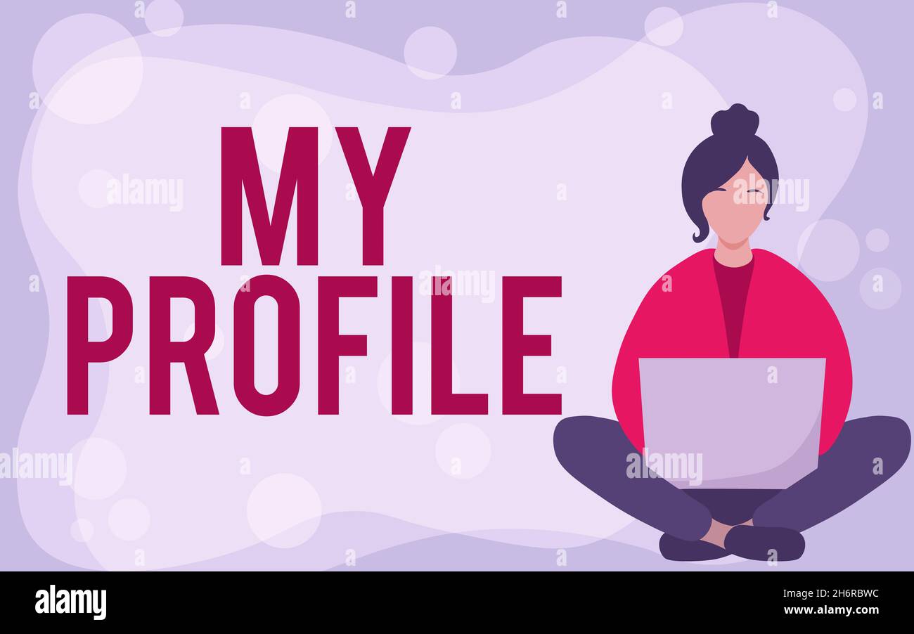 Hand writing sign My Profile. Word for record of your personal ...