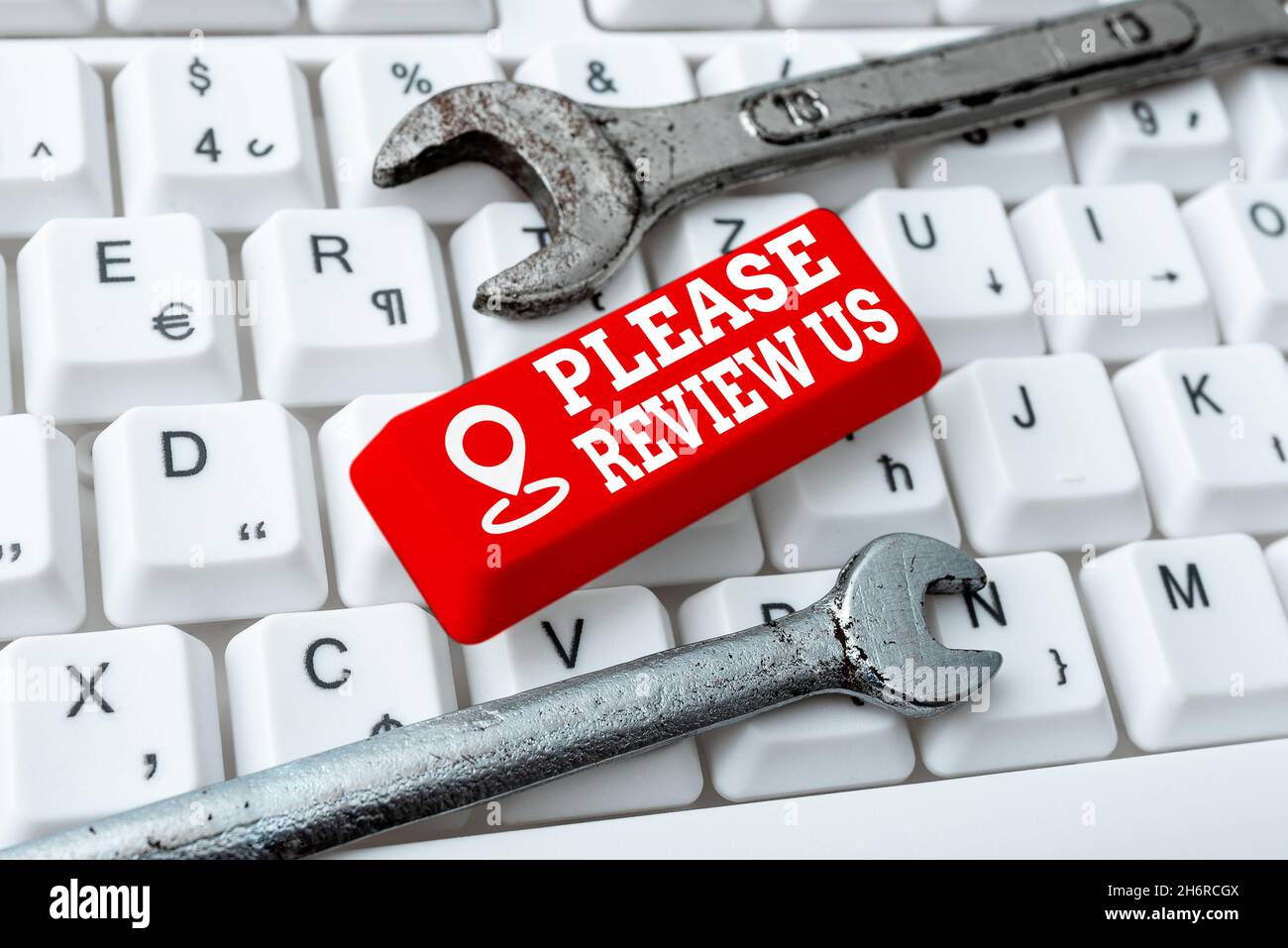 Text sign showing Please Review Us. Word Written on situation or system ...