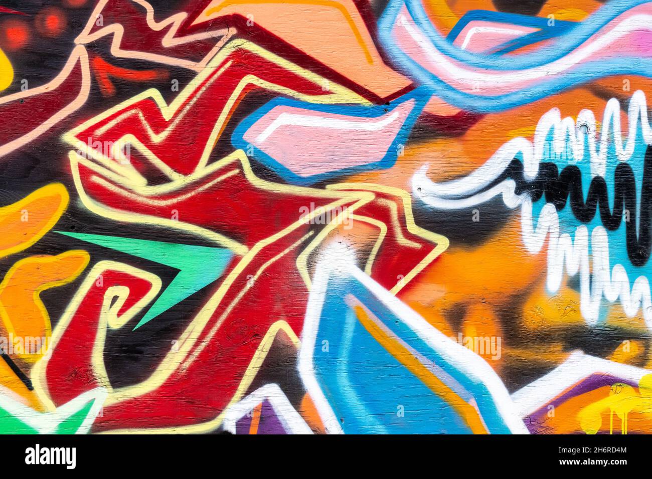 Colorful abstract graffiti seen in the downtown district in Toronto ...