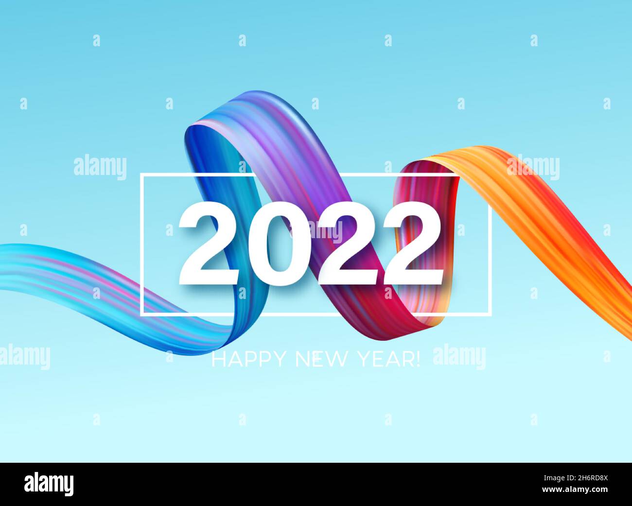 Calendar header 2022 number on colorful abstract color paint brush ...