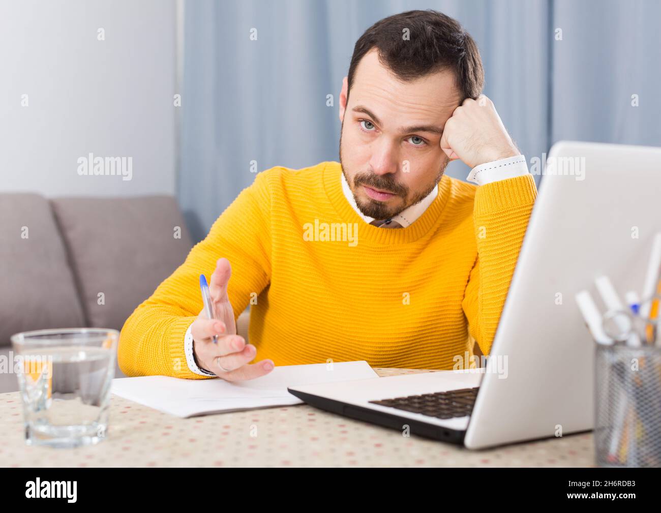 Man preparing for exams Stock Photo - Alamy