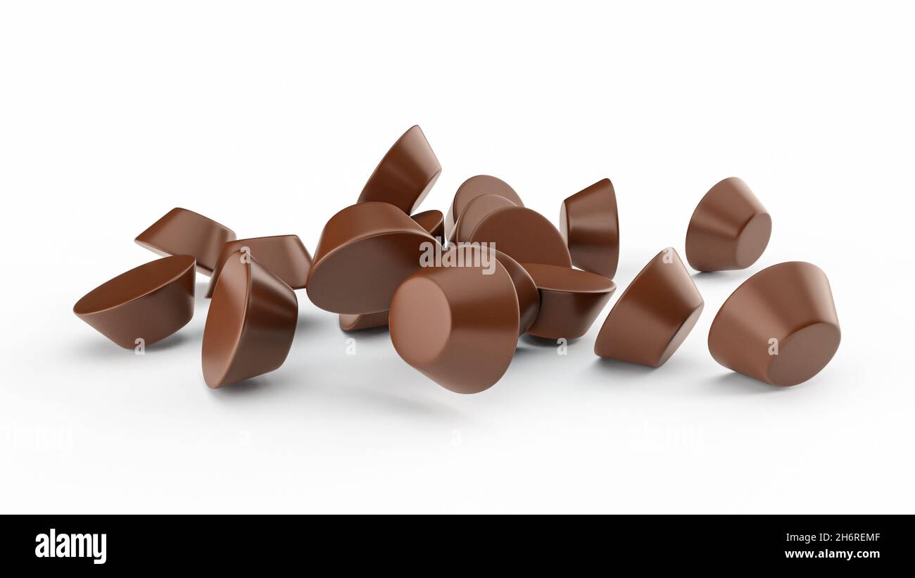Pyramid-shaped chocolates isolated on a white background Stock Photo ...