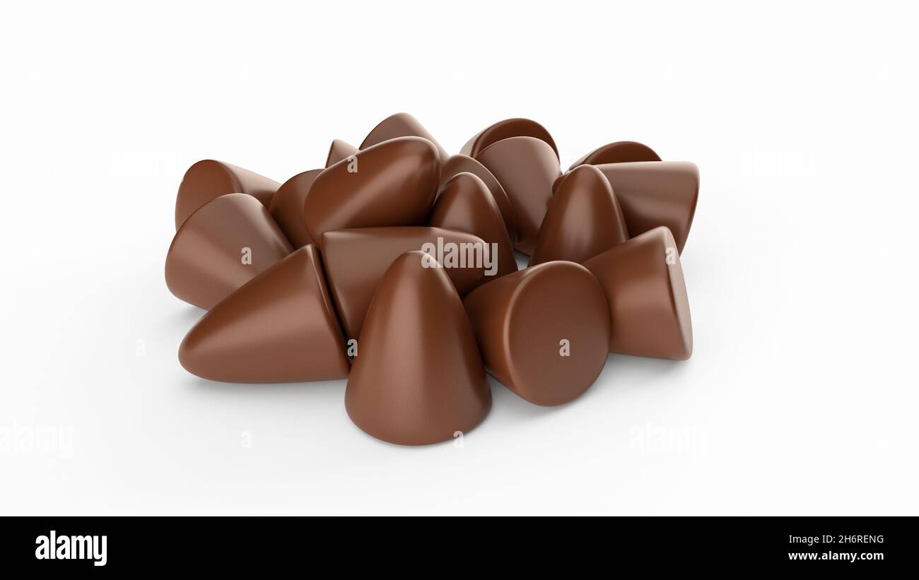 Pyramid-shaped chocolates isolated on a white background Stock Photo ...