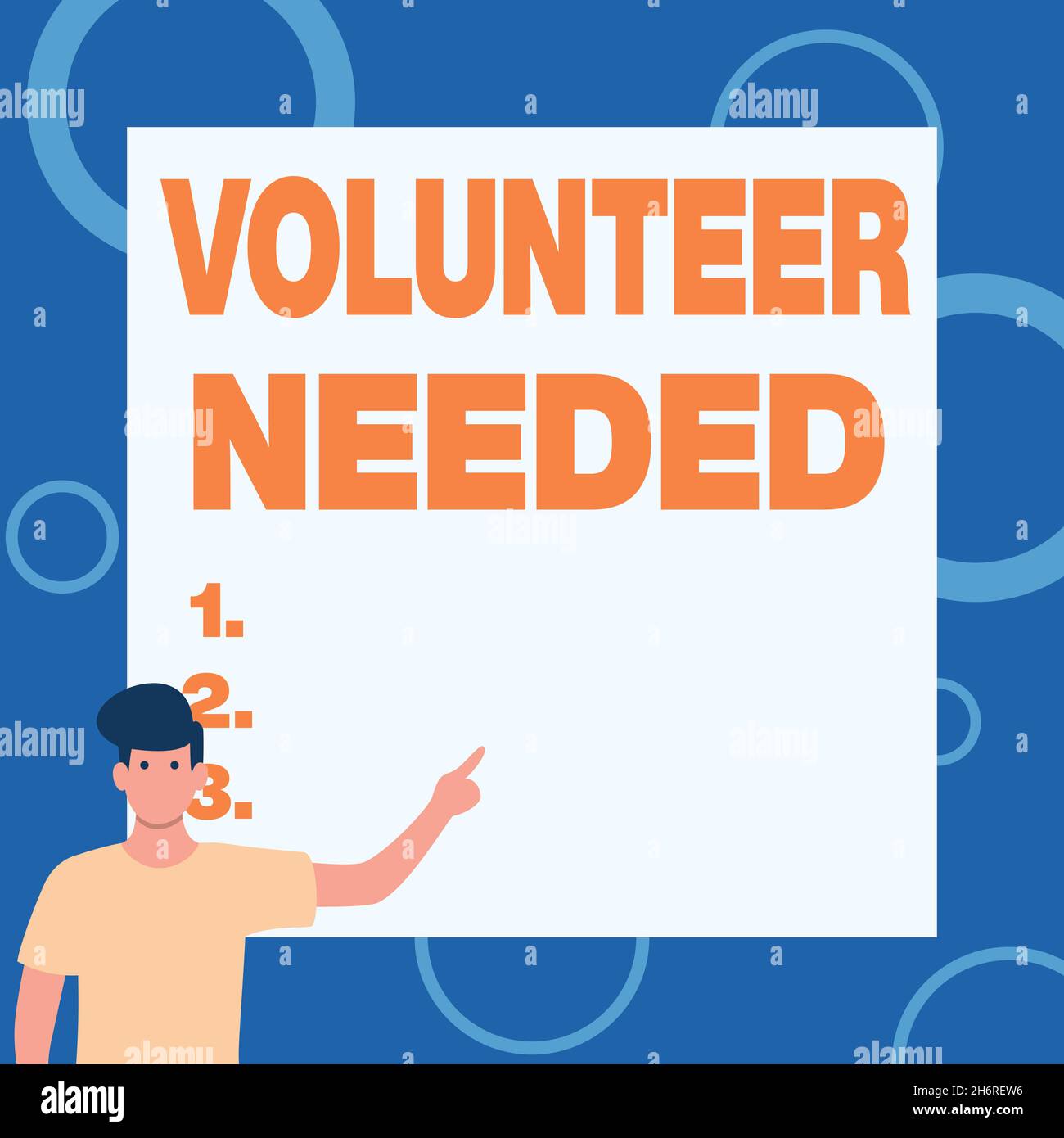 Hand writing sign Volunteer Needed. Concept meaning asking person to ...