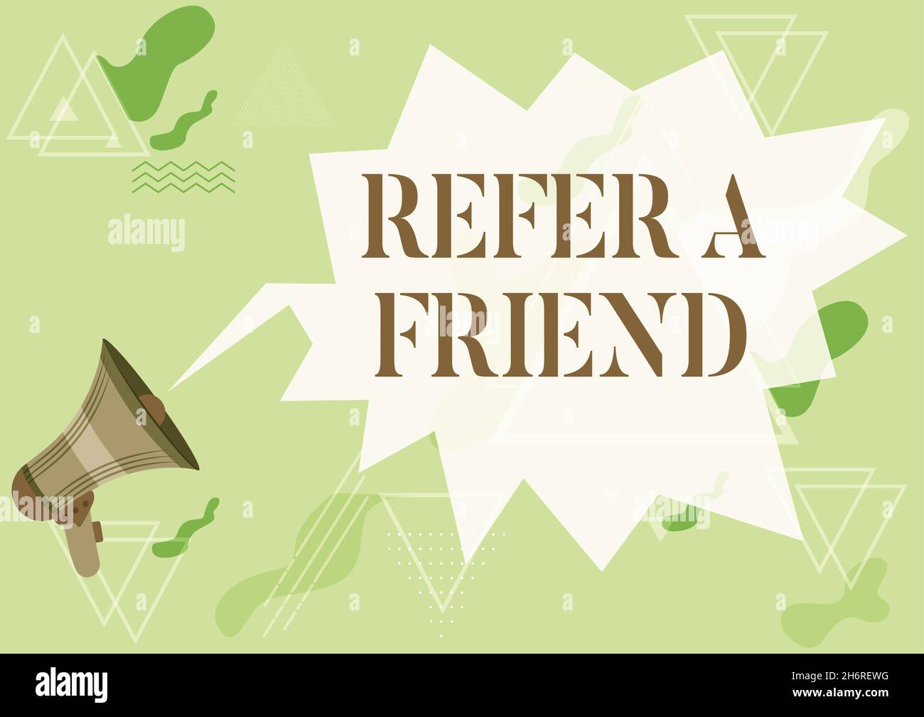 Text sign showing Refer A Friend. Business idea direct someone to ...