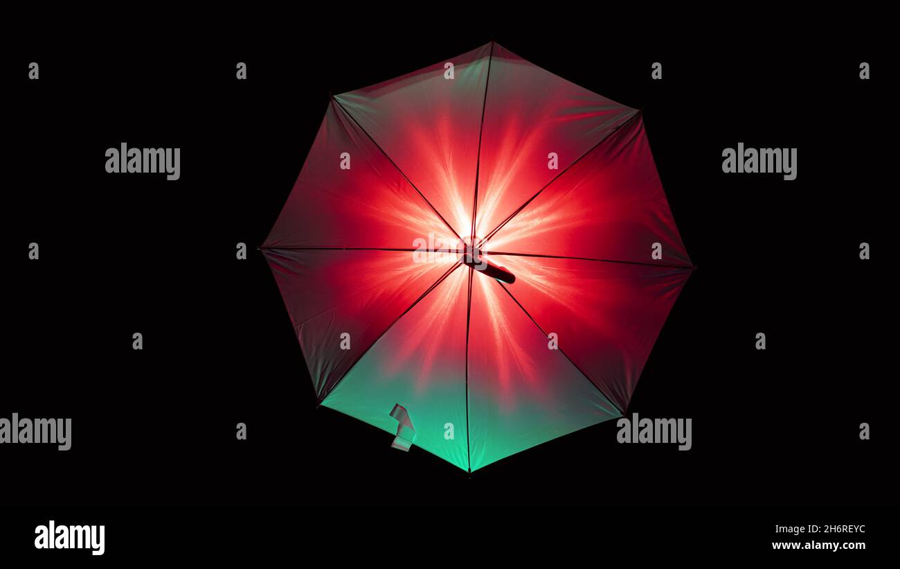 colorful illuminated umbrella with light Stock Photo - Alamy