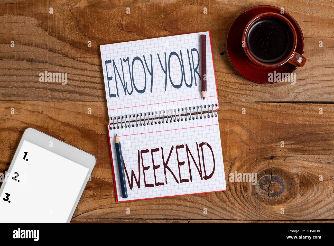 Writing displaying text Enjoy Your Weekend. Business approach wishing ...