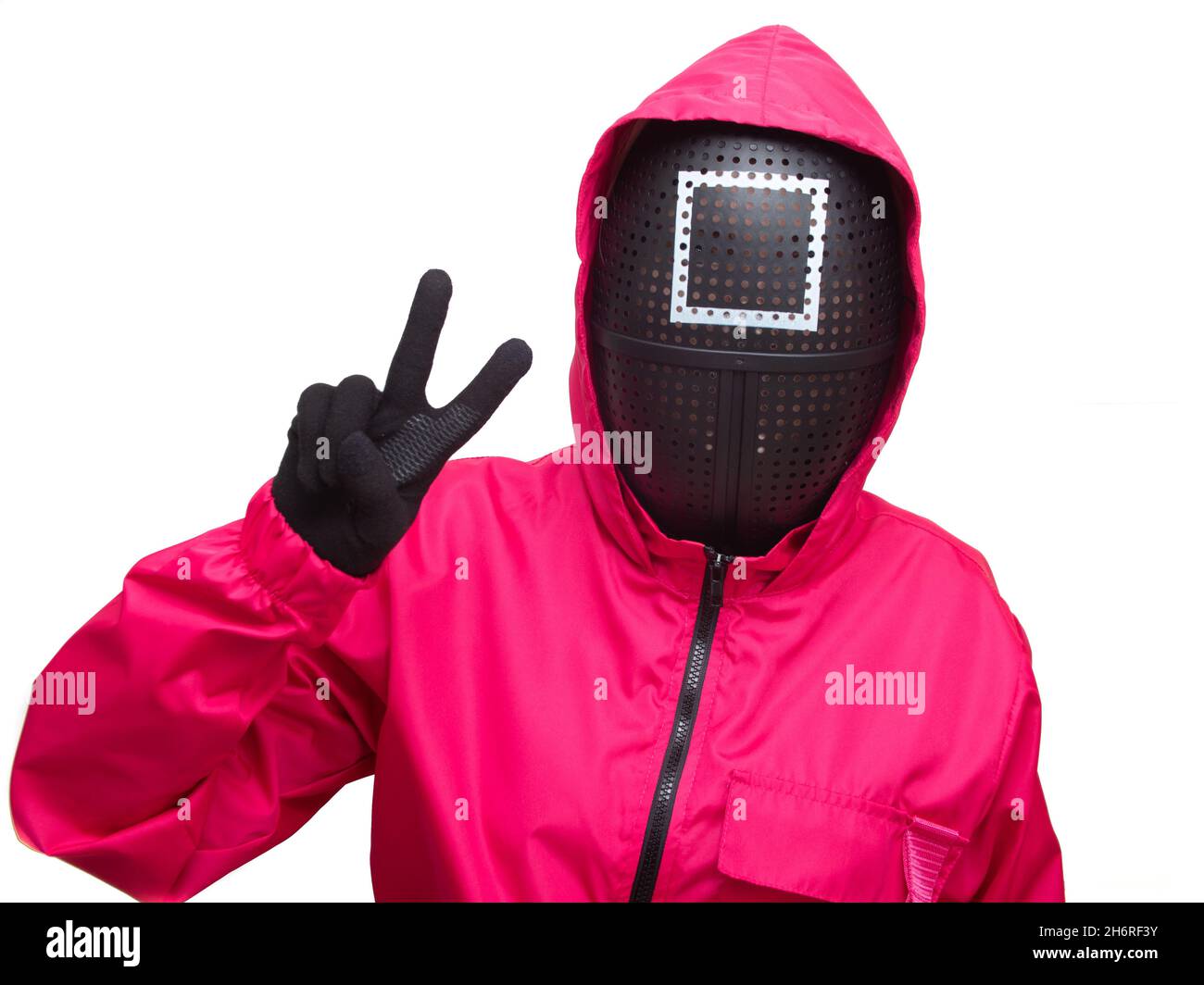 Moscow, Russia- 08 Novemnver 2021 : Guard from Squid Game with big with ...
